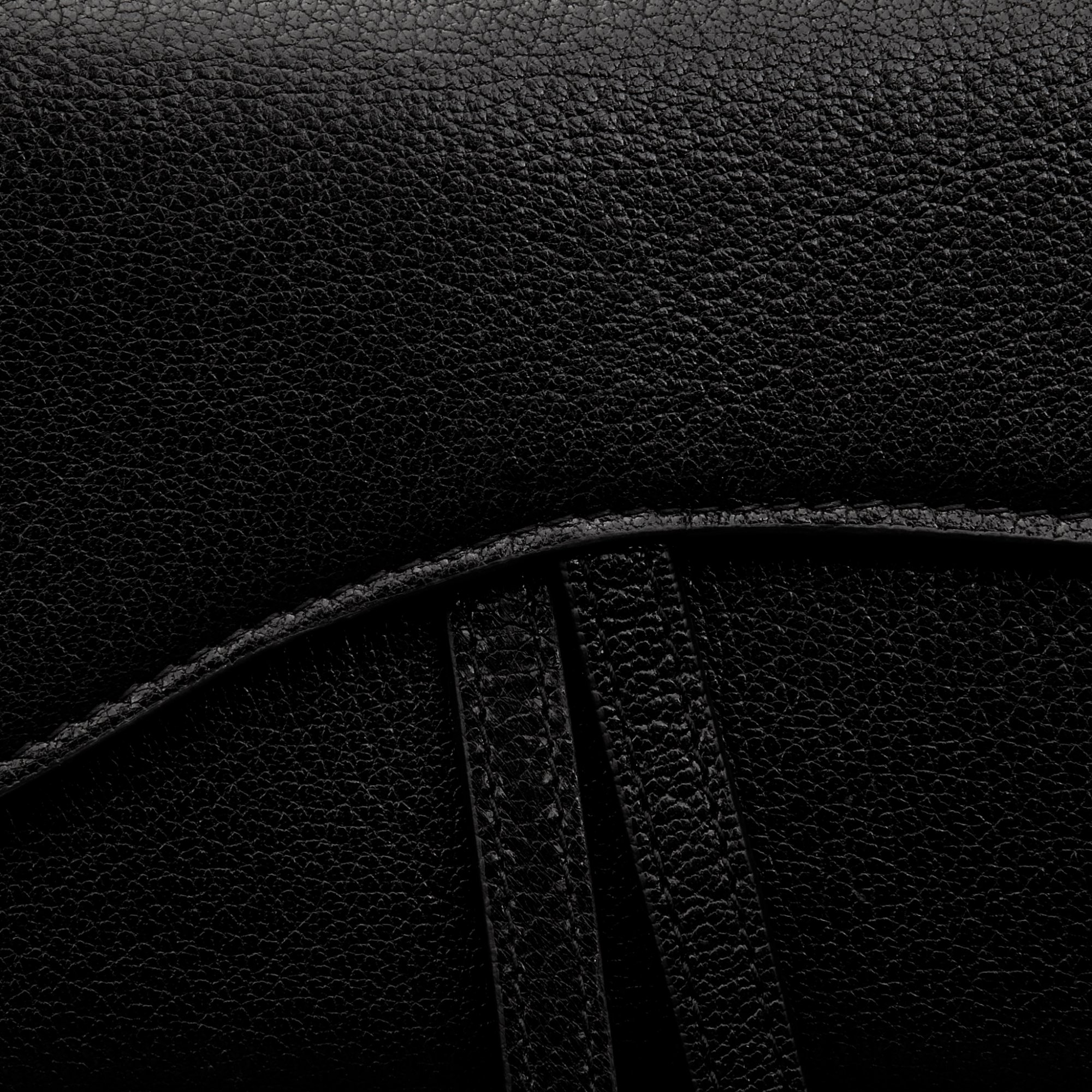 Small Saddle Pouch with Chain Black Goatskin | DIOR