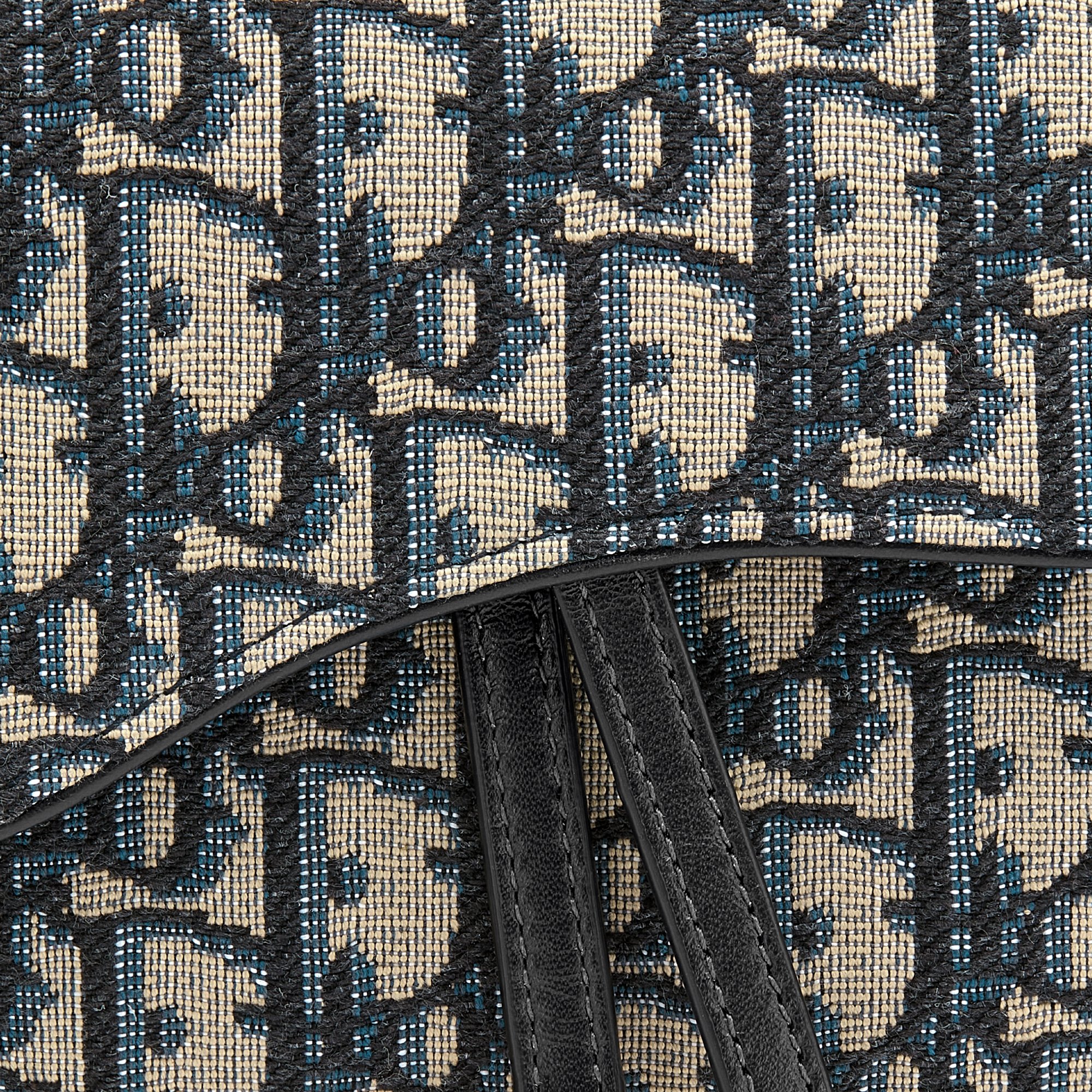 Small Saddle Pouch with Chain Blue Dior Oblique Jacquard | DIOR