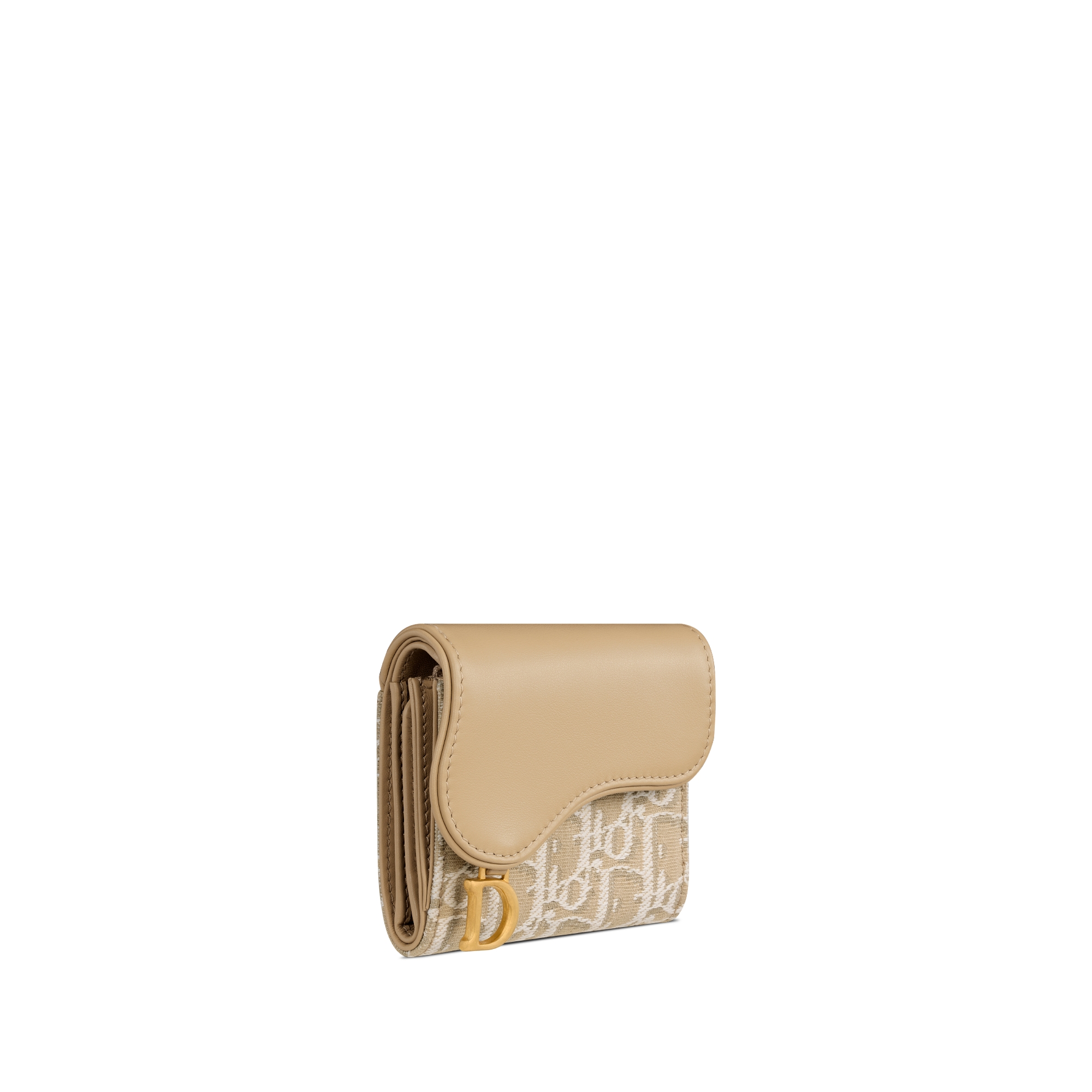 Saddle Lotus Wallet Dior Oblique Jacquard and Natural Smooth Calfskin ...