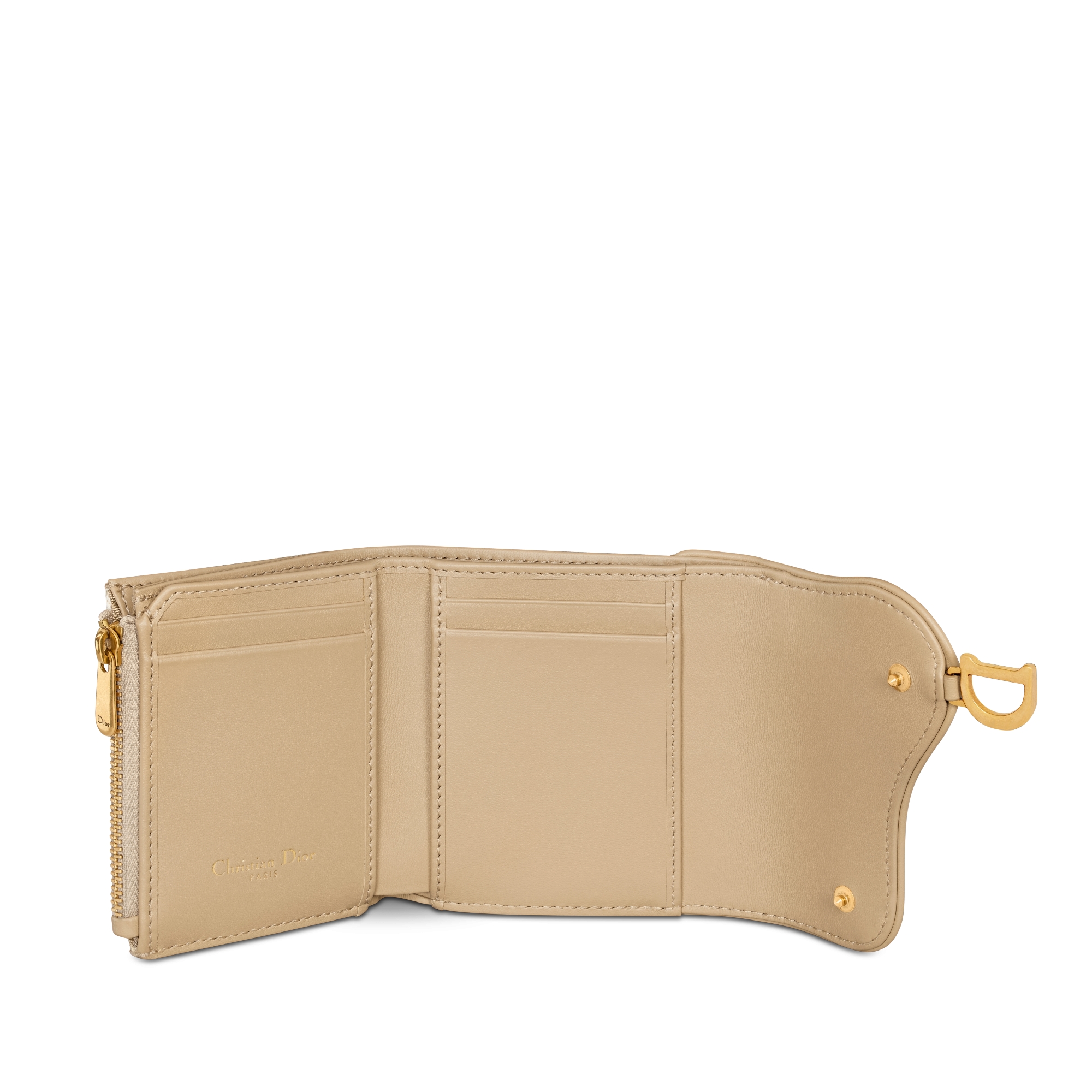 Saddle Lotus Wallet Dior Oblique Jacquard and Natural Smooth Calfskin ...