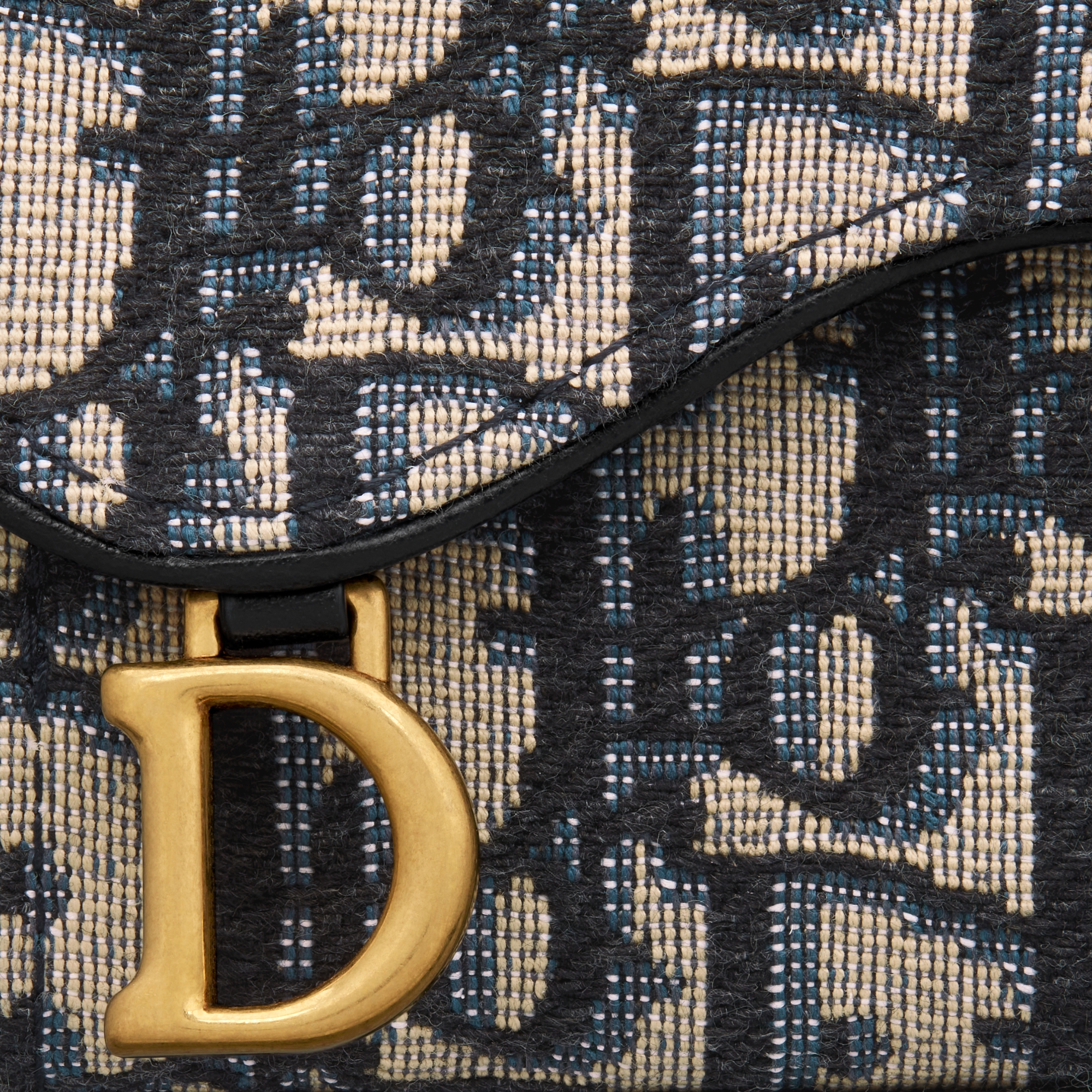 Saddle Lotus Wallet Blue Dior Oblique Jacquard | DIOR