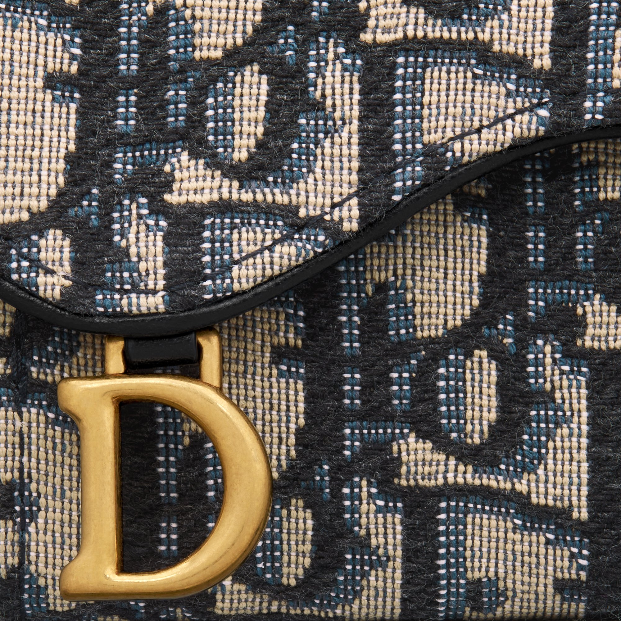 Saddle Lotus Wallet Blue Dior Oblique Jacquard | DIOR