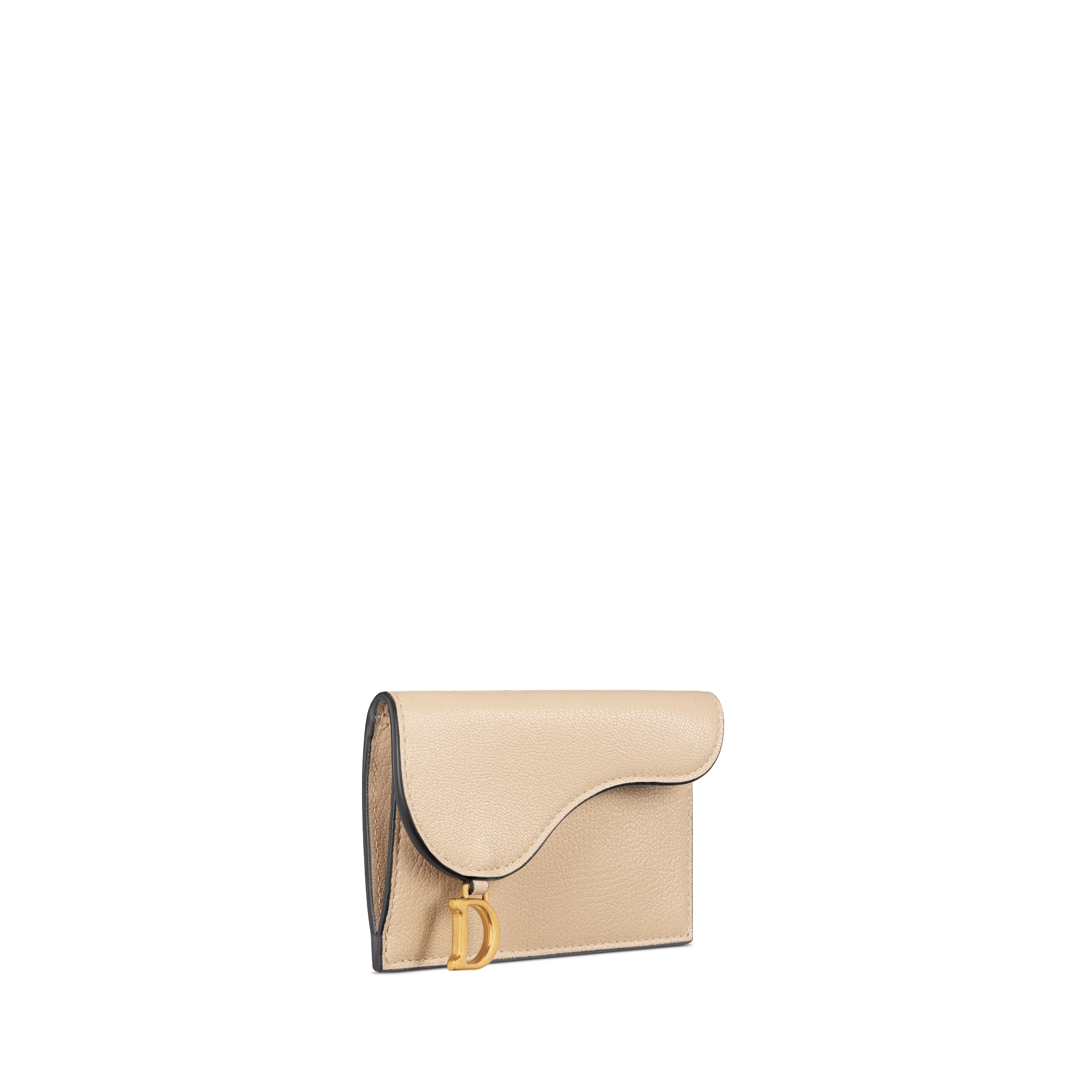 Saddle Cosmos Zipped Card Holder Powder Beige Goatskin | DIOR