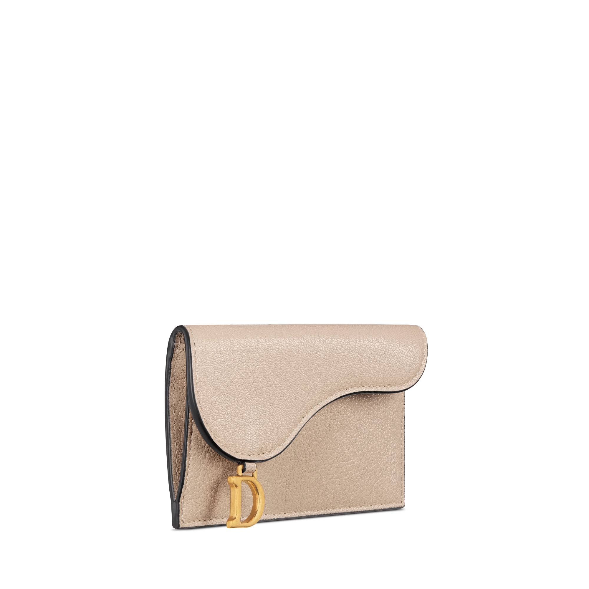 Saddle Cosmos Zipped Card Holder Powder Beige Goatskin | DIOR