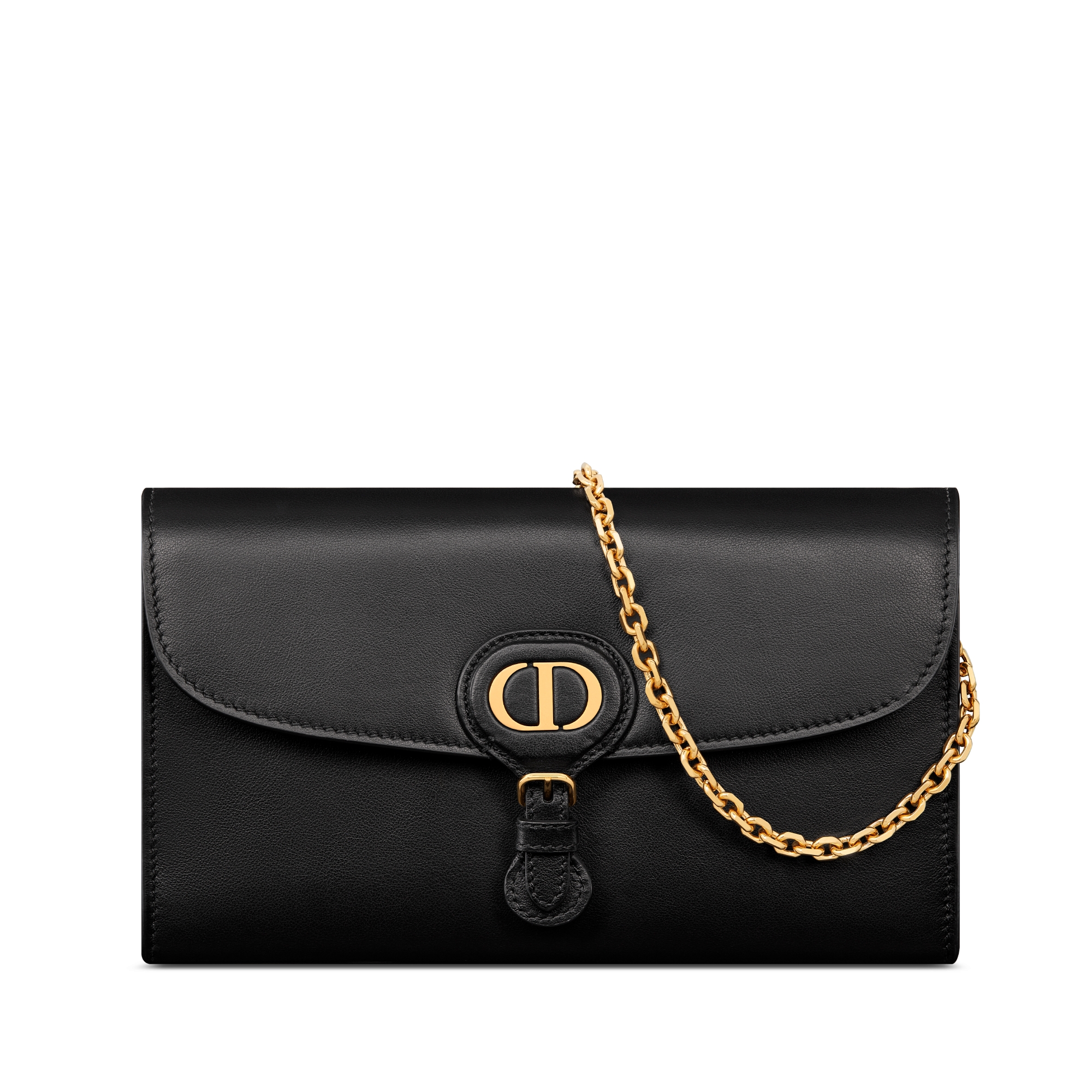 Dior Bobby Pouch with Chain Black Smooth Calfskin | DIOR