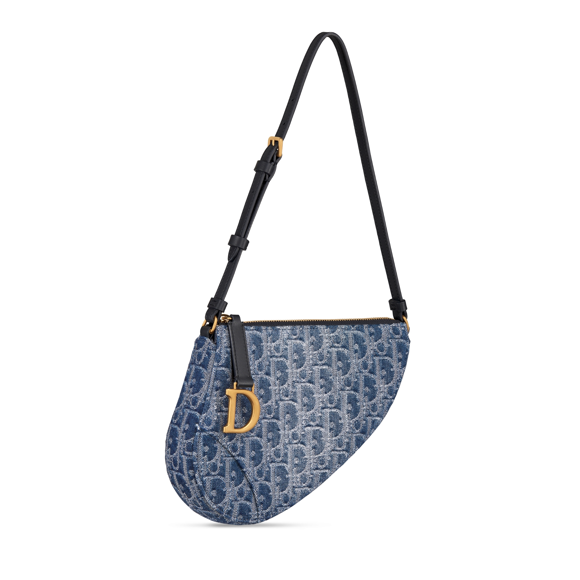 Saddle Rodeo Pouch Blue Denim Dior Oblique Jacquard | DIOR