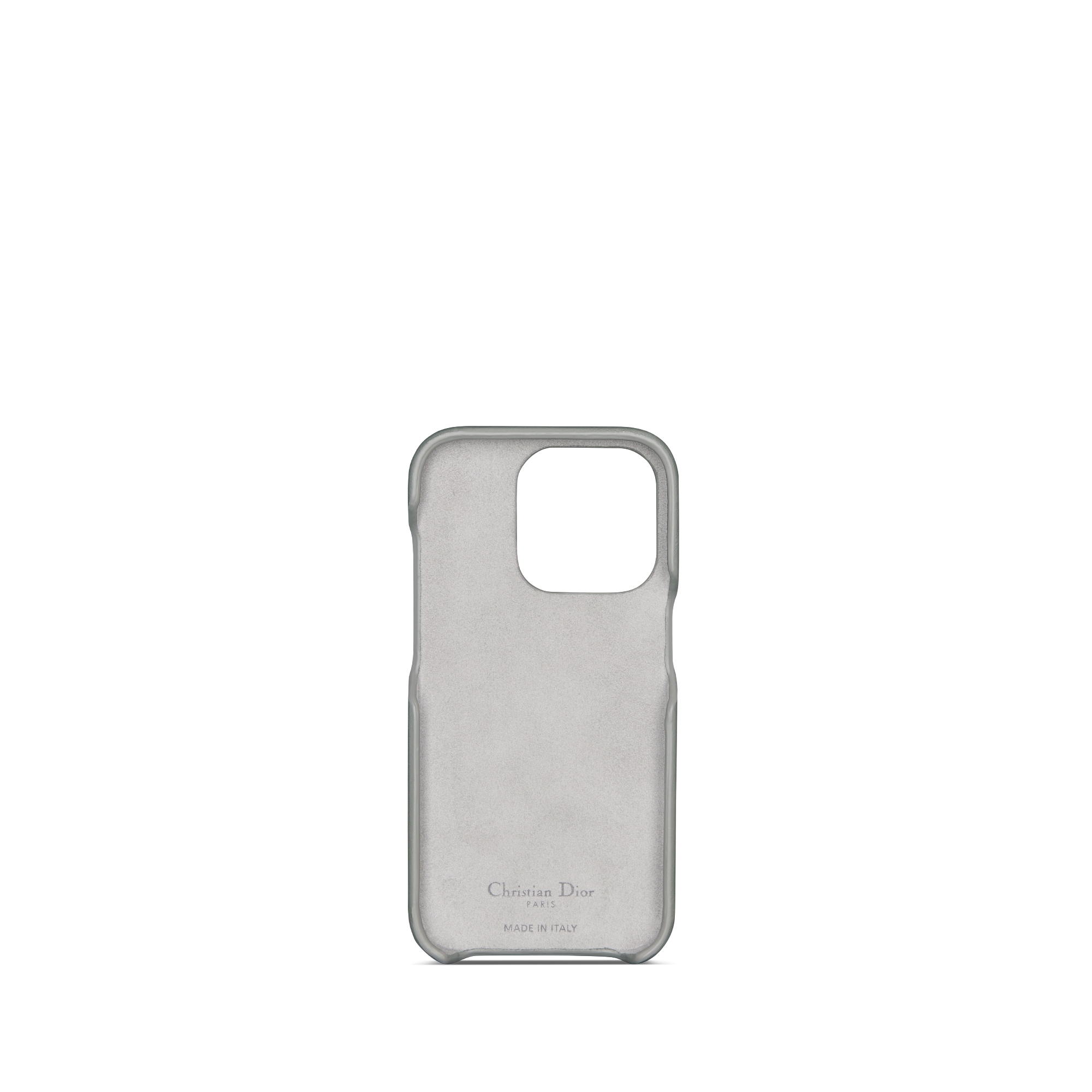 Saddle Cover for iPhone 15 Pro Gray Grained Calfskin and Dior Oblique ...