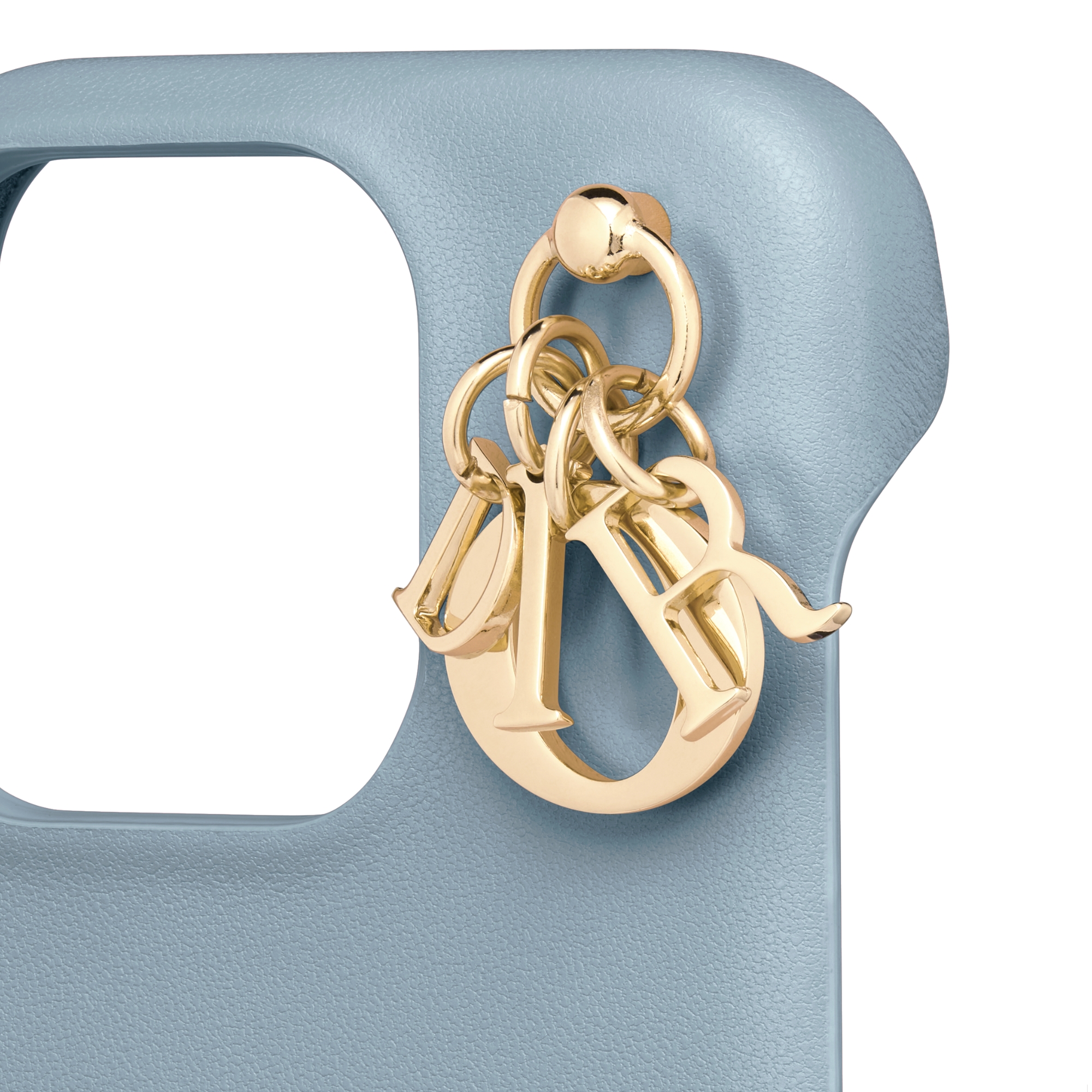 Lady Dior Cover for iPhone 15 Pro Cloud Blue Cannage Lambskin | DIOR