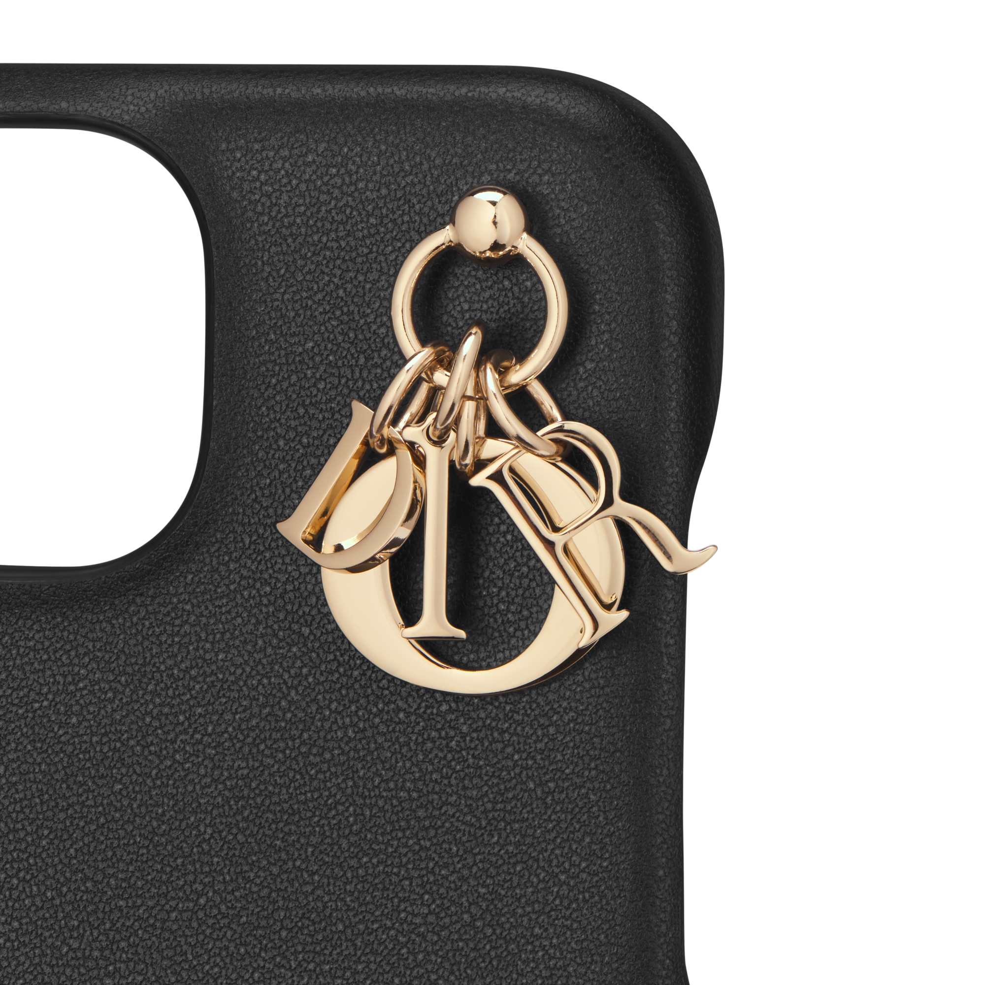 Coque pour iPhone 15 Lady Dior Cuir d'agneau Cannage noir | DIOR