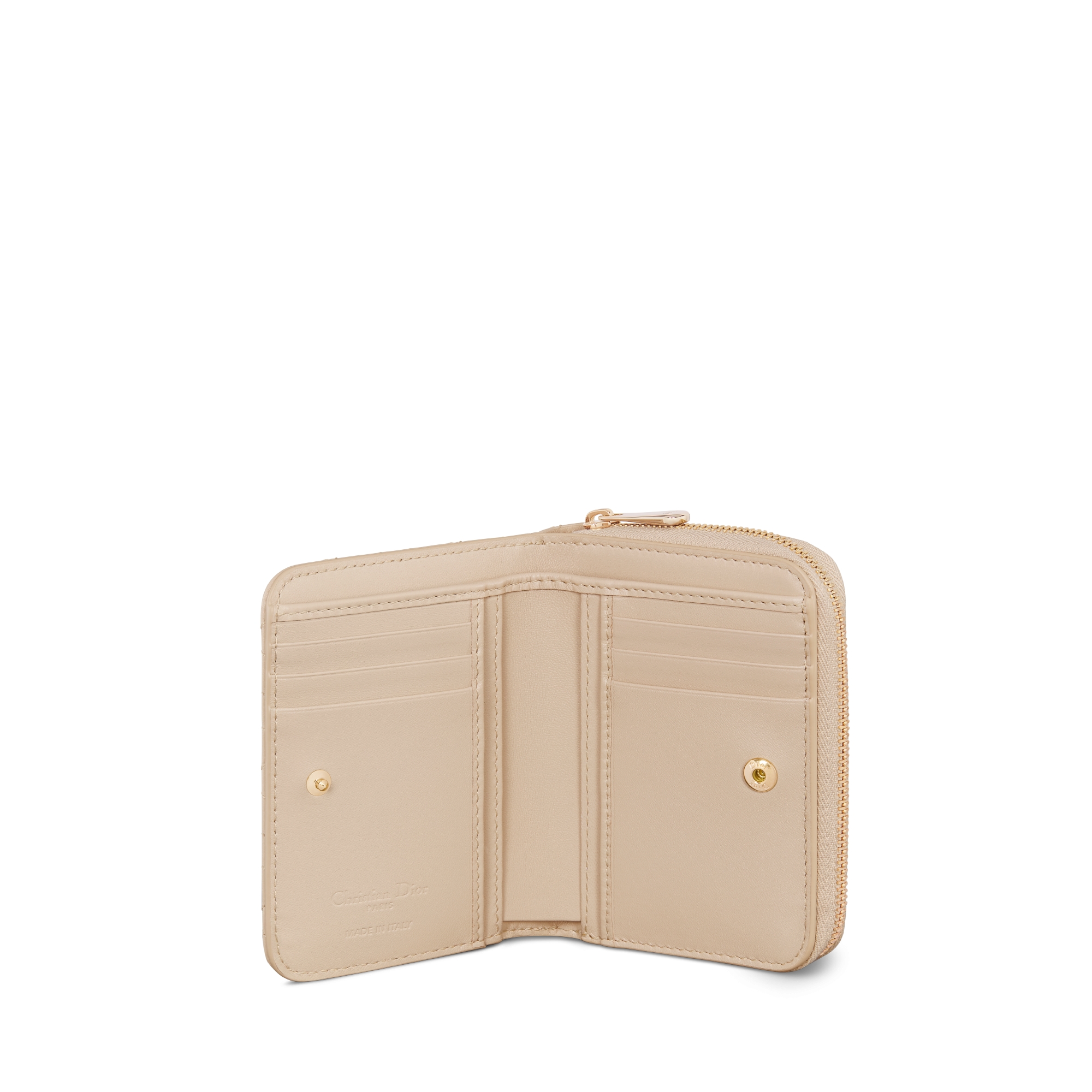 Lady Dior Scarlet Wallet Powder Beige Cannage Lambskin | DIOR