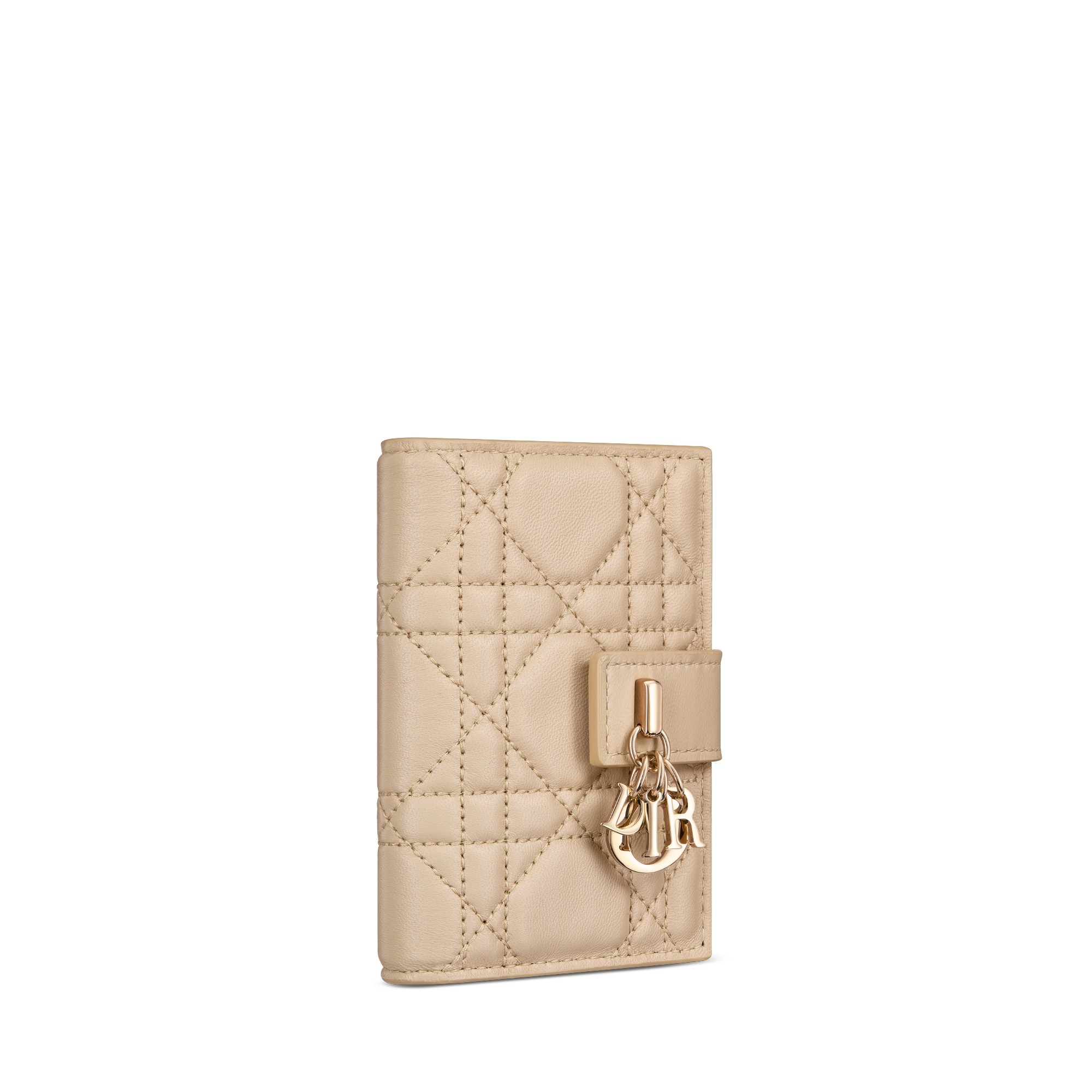 My Dior Dandelion Card Holder Powder Beige Cannage Lambskin | DIOR