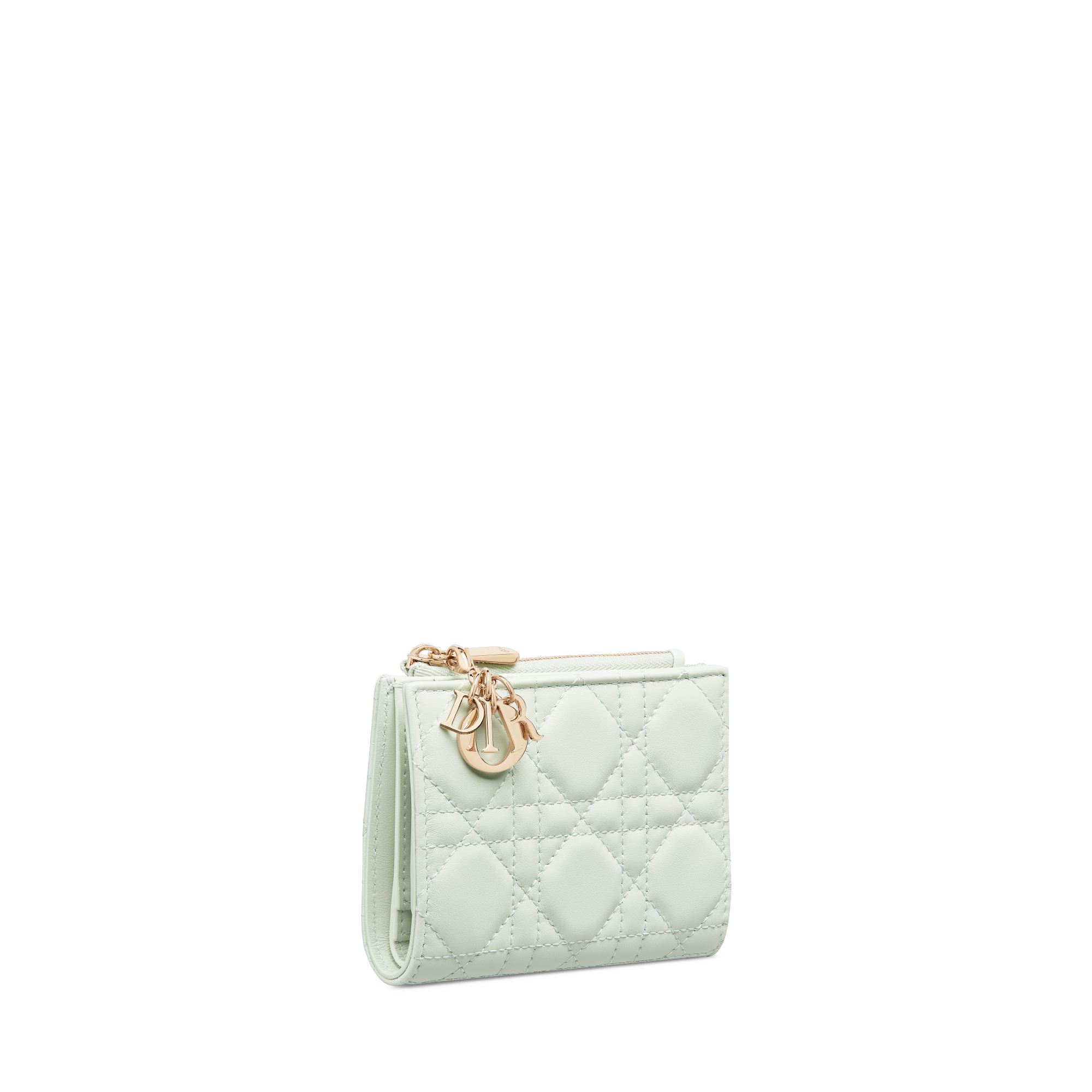 Lady Dior Dahlia Wallet Light Mint Green Cannage Lambskin | DIOR