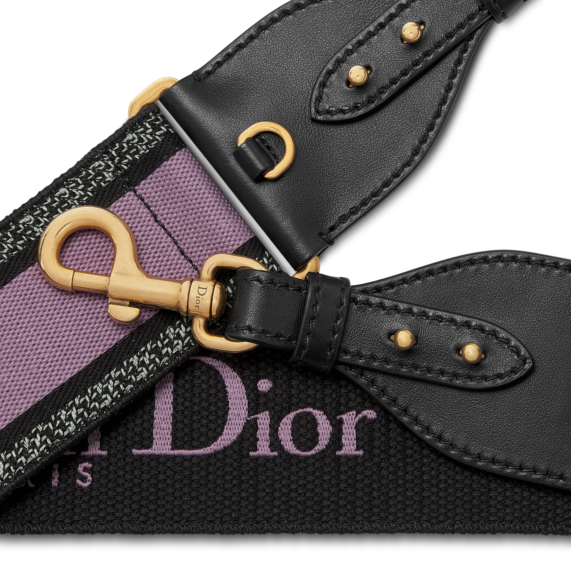 Bandolera ajustable con anilla Bordado Christian Dior Paris lila | DIOR