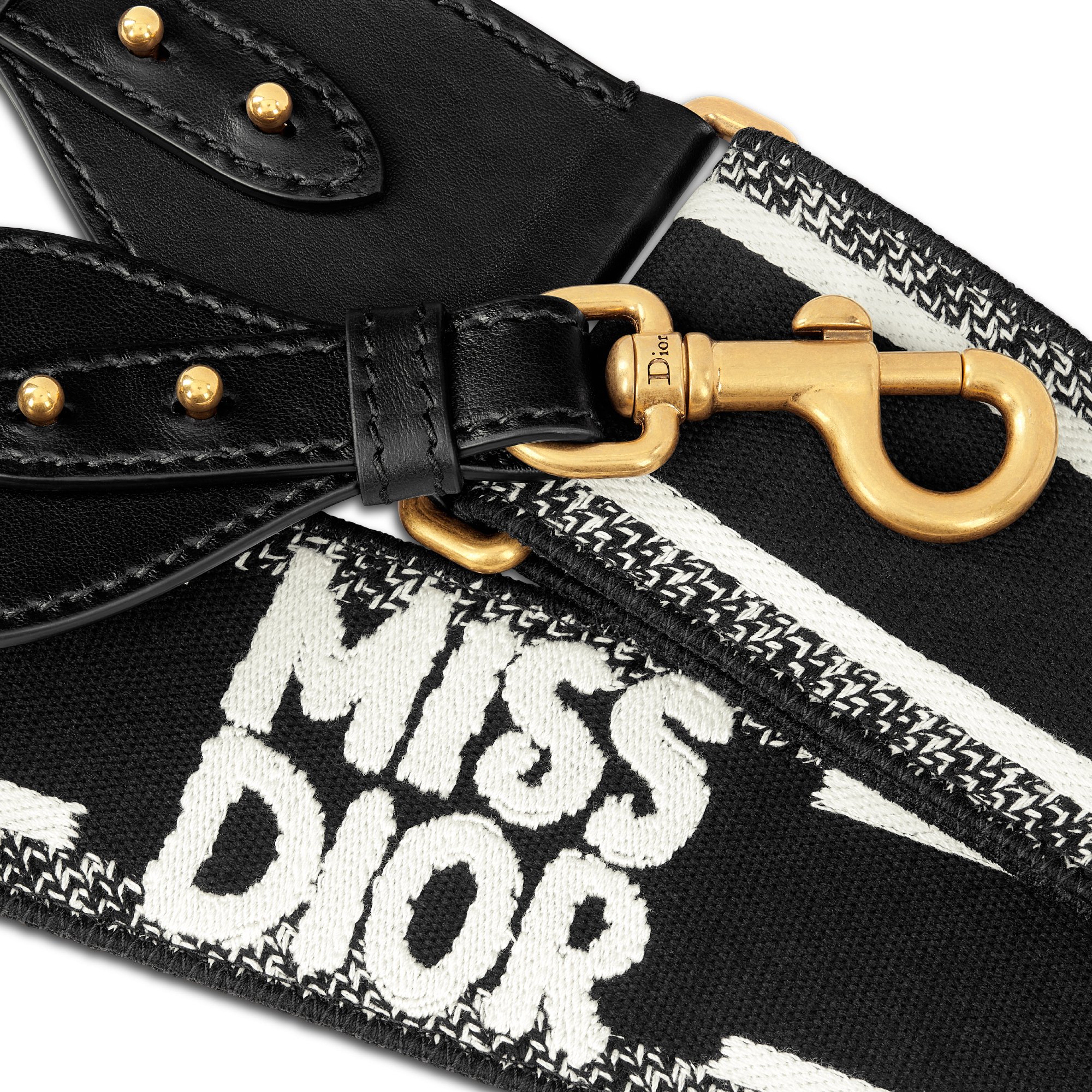 Adjustable Shoulder Strap with Ring Beige Raffia-Effect Embroidery | DIOR