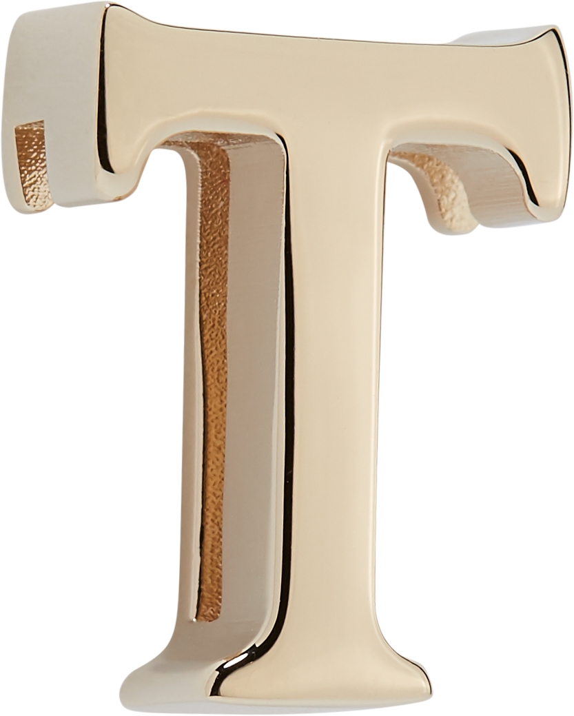 My ABCDior Letter 'T' Badge Pale Gold-Finish Metal | DIOR