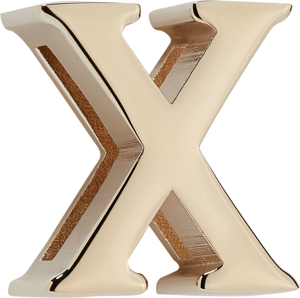 My ABCDior Letter 'X' Badge Pale Gold-Finish Metal | DIOR