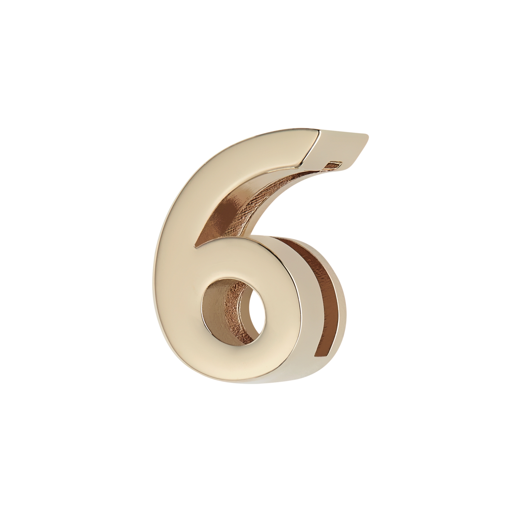 My ABCDior Number 6 Badge Pale Gold-Finish Metal | DIOR