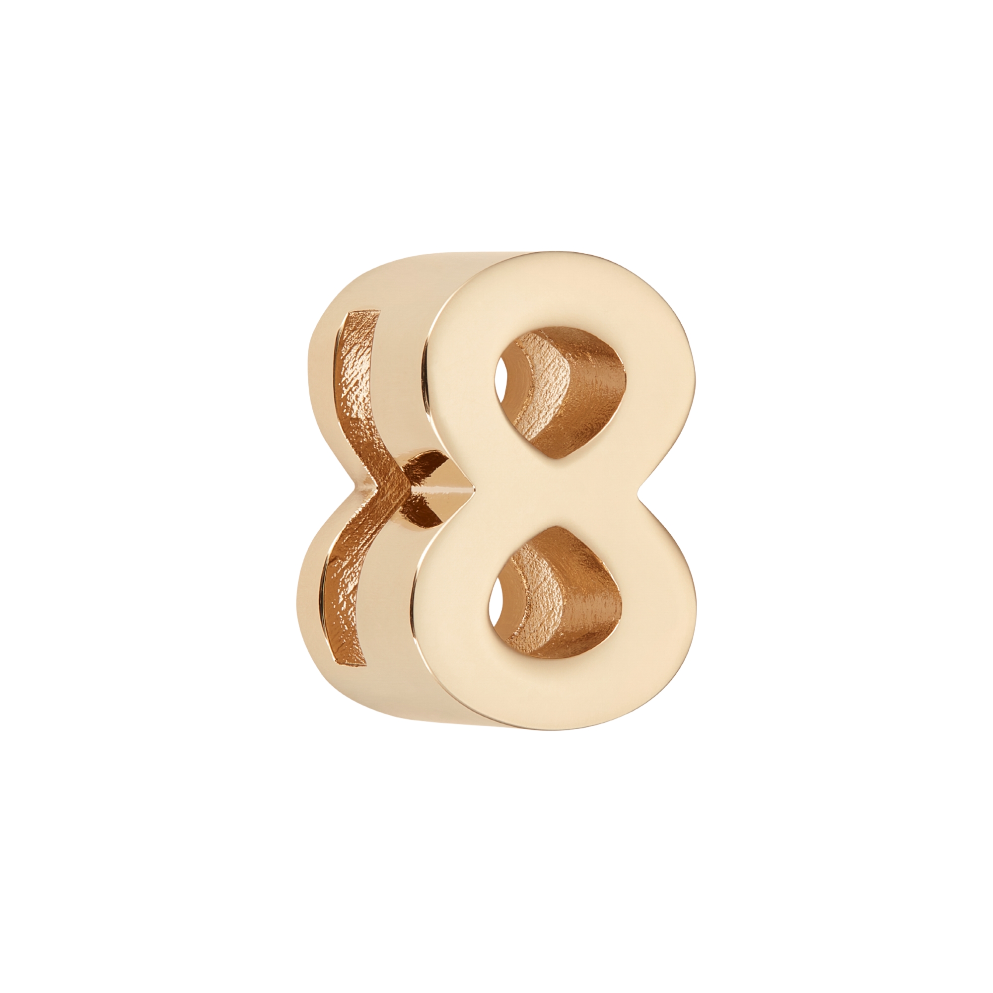 My ABCDior Number 8 Badge Pale Gold-Finish Metal | DIOR