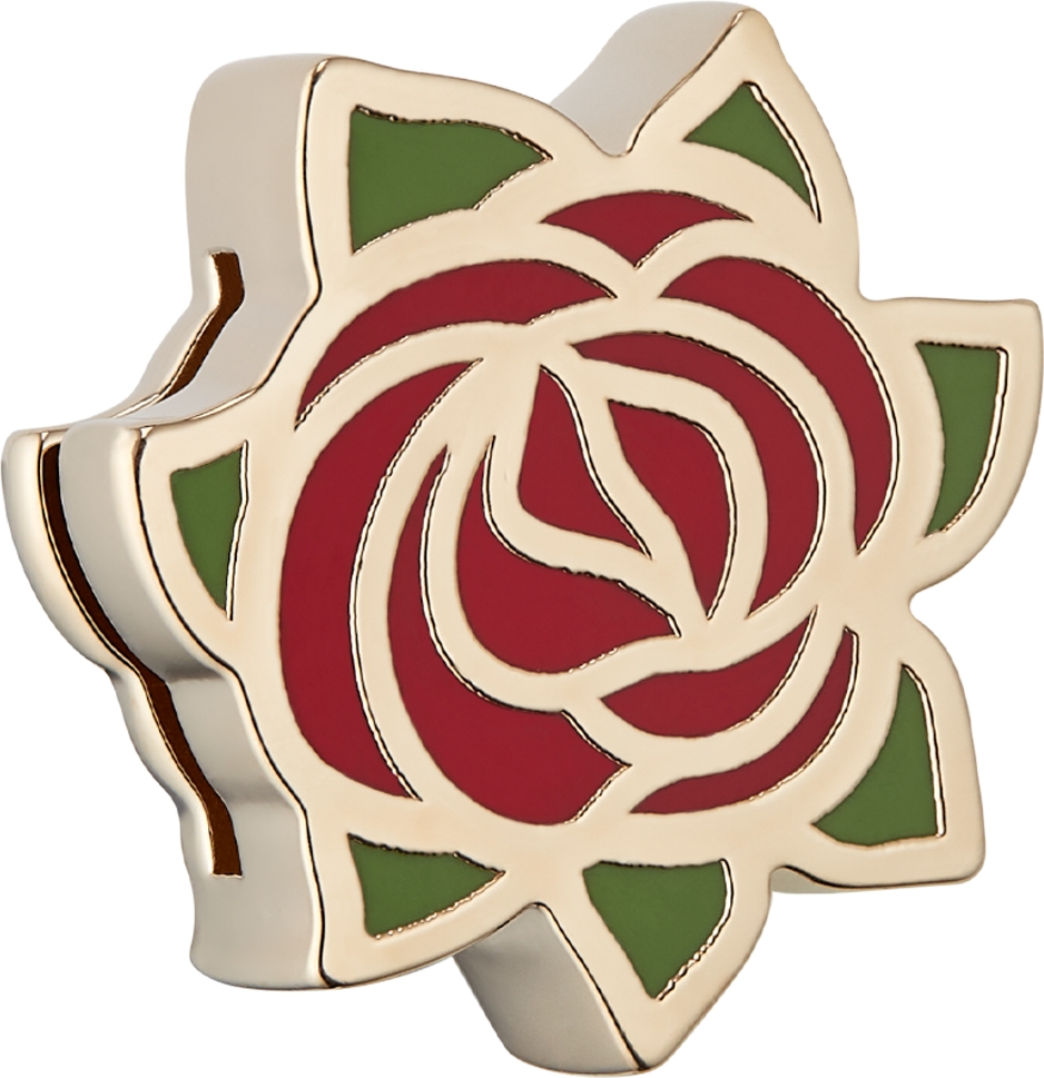 My ABCDior Rose Badge Pale Gold-Finish Metal and Red Enamel | DIOR