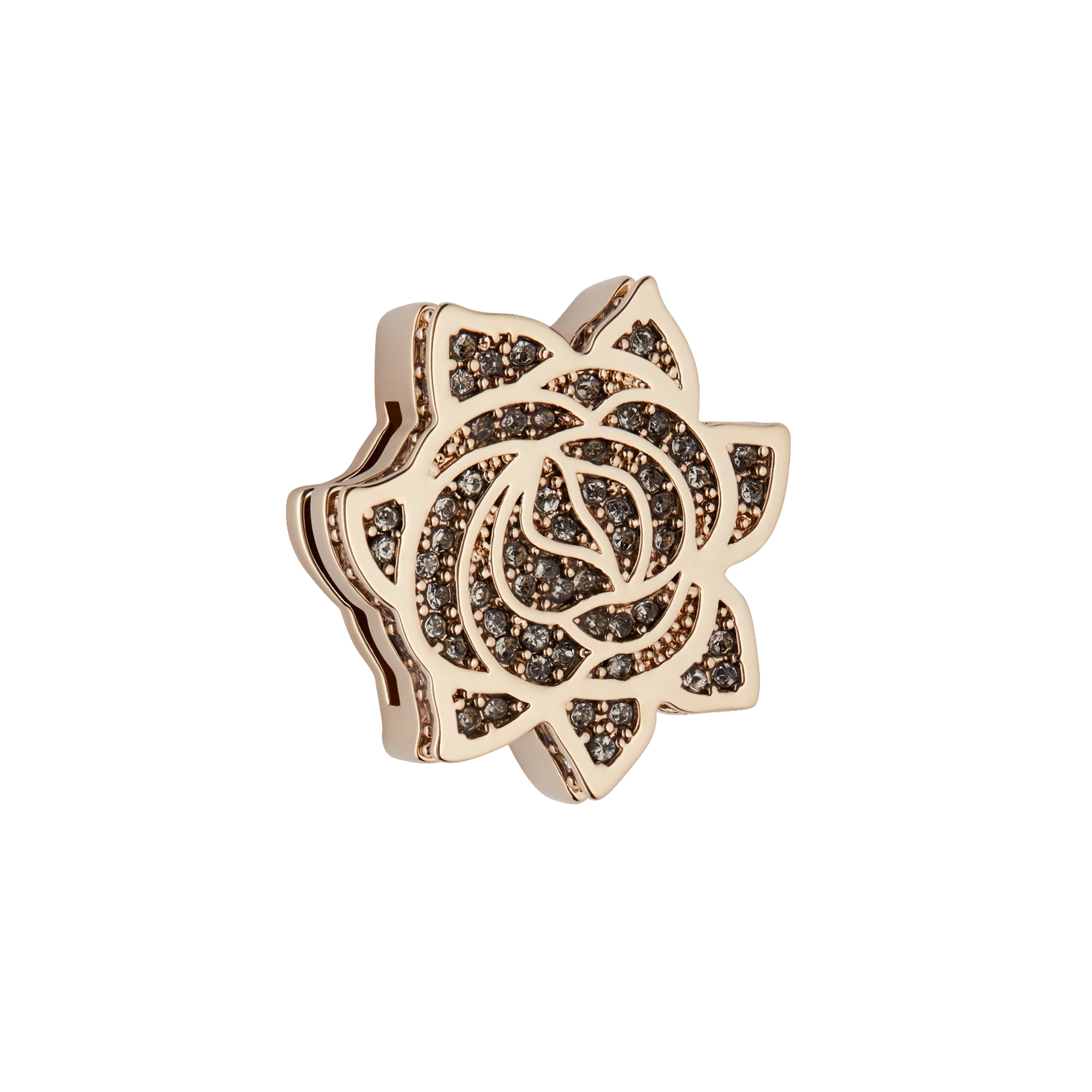 Badge de rosa My ABCDior Metal com acabamento dourado-claro e cristais ...