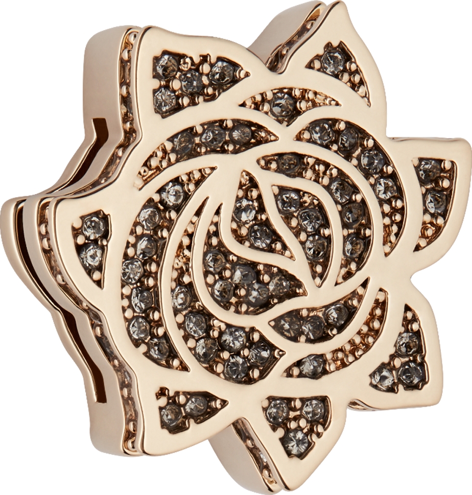 My ABCDior Rose Badge Pale Gold-Finish Metal and Black Crystals | DIOR