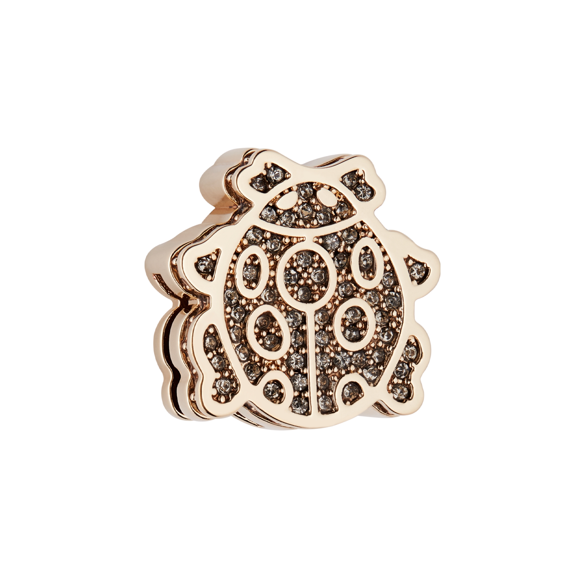 My ABCDior Ladybug Badge Pale Gold-Finish Metal and Black Crystals | DIOR