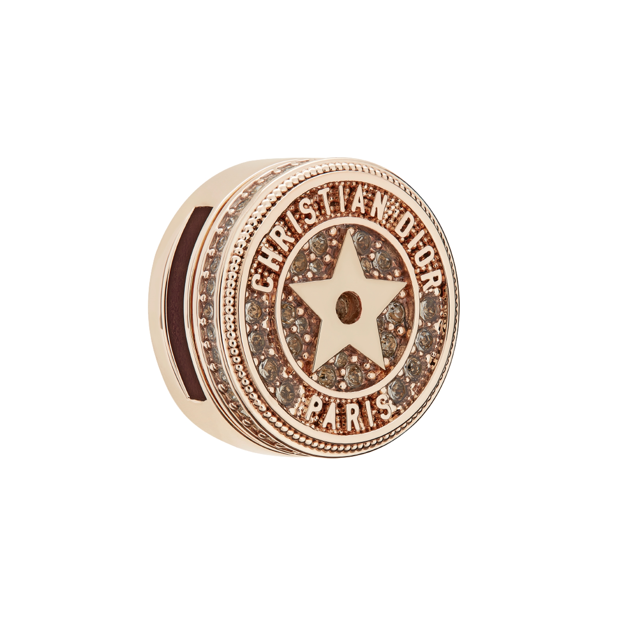 My ABCDior Badge Pale Gold-Finish Metal and Black Crystals | DIOR