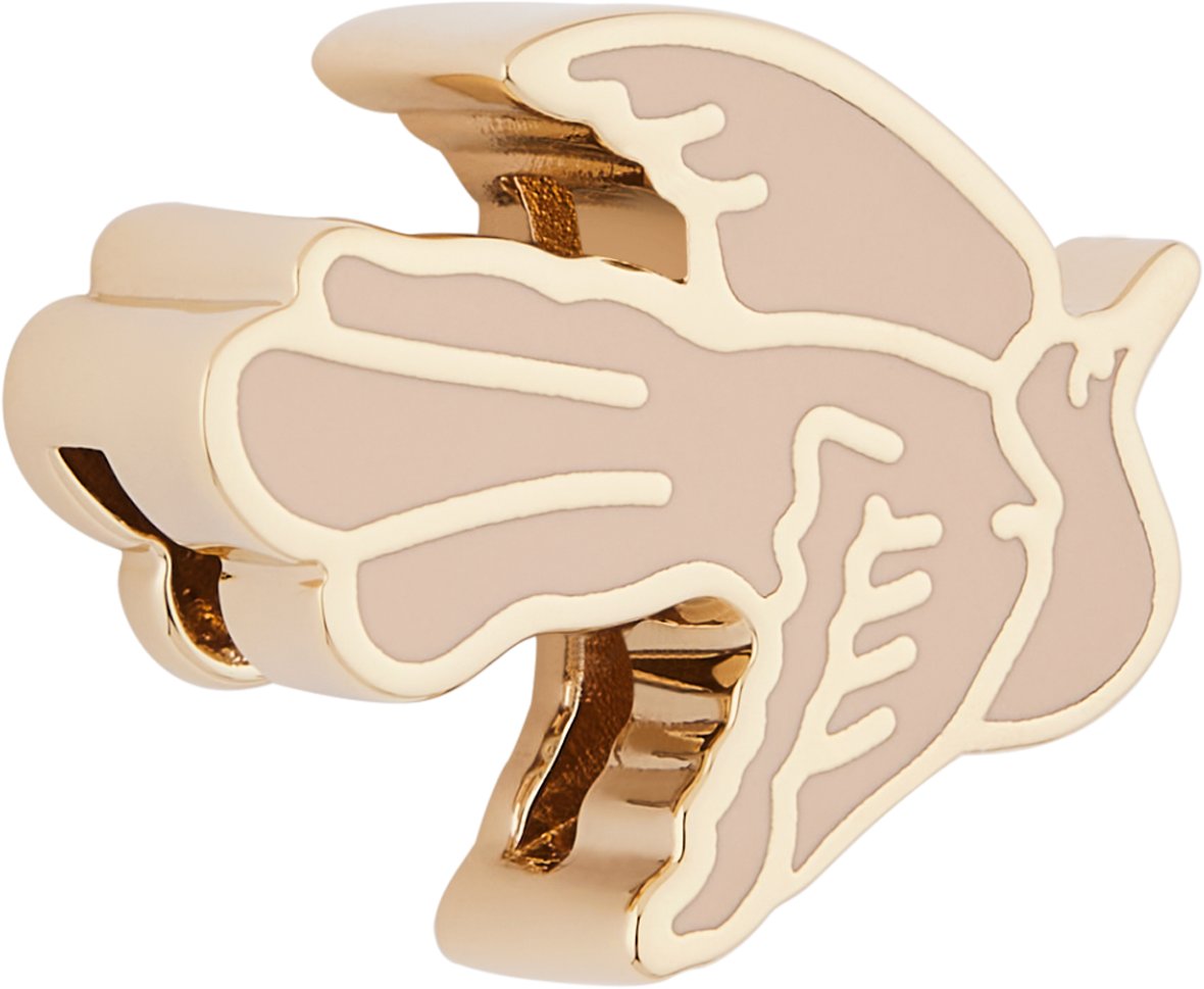 My ABCDior Bird Badge Pale Gold-Finish Metal and Sand Pink Enamel | DIOR