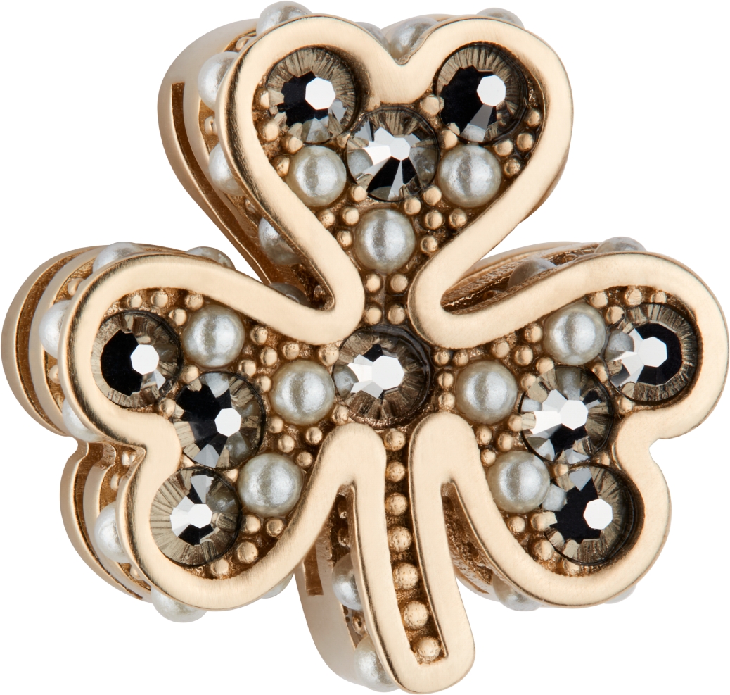 My ABCDior Clover Badge Pale Gold-Finish Metal, White Resin Pearls and ...