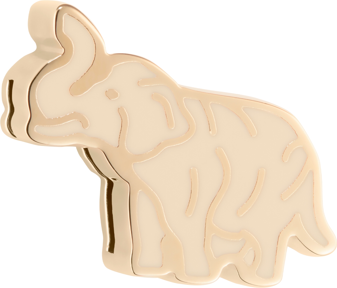 My ABCDior Elephant Badge Pale Gold-Finish Metal and Beige Enamel | DIOR