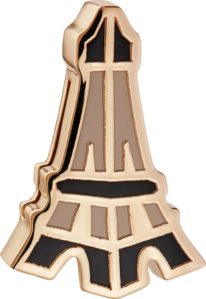 My ABCDior Eiffel Tower Badge Pale Gold-Finish Metal with Black and ...