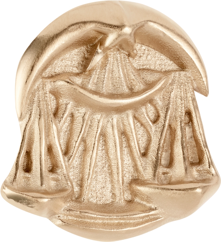 My ABCDior Libra Badge Matte Pale Gold-Finish Metal | DIOR