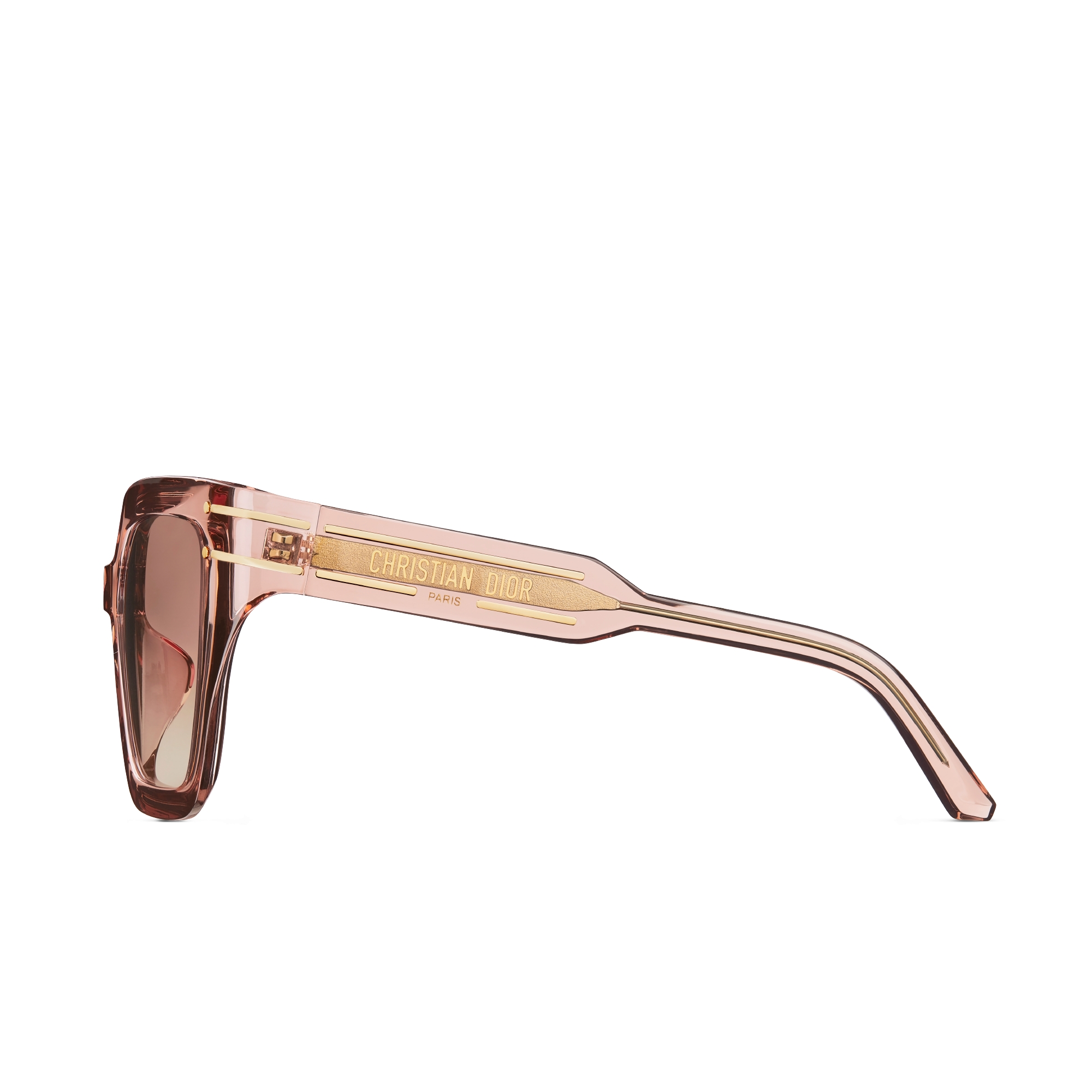 DiorSignature S10F Lunettes de soleil carrées rose transparent | DIOR