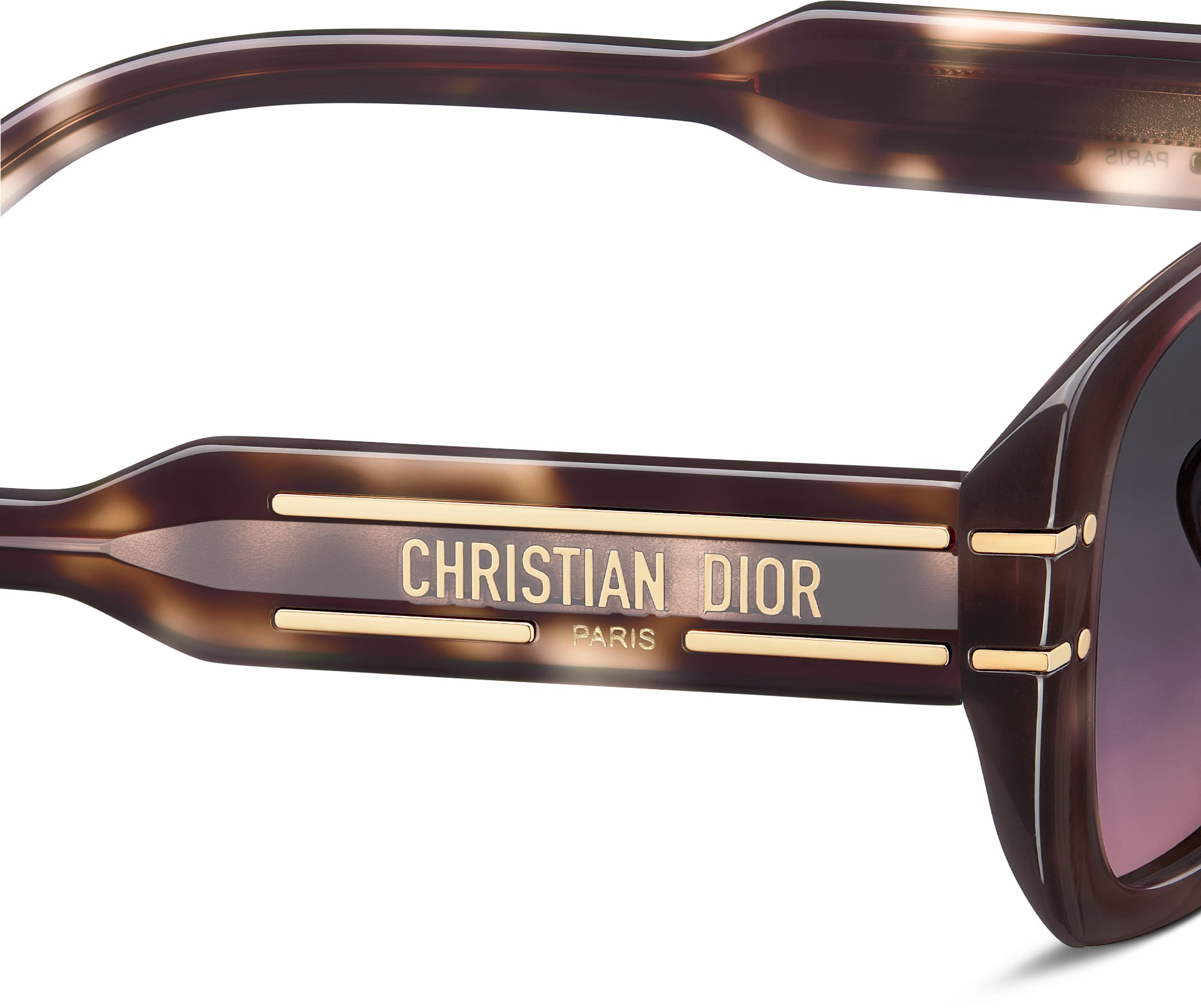 DiorSignature S12I Light Gray Tortoiseshell-Effect Rectangular ...