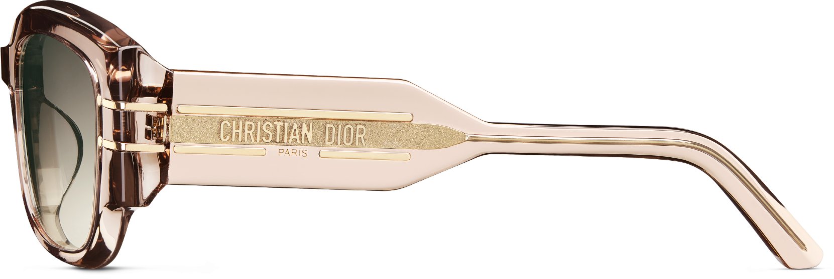 DiorSignature S13F Transparent Sand Beige Rectangular Sunglasses | DIOR