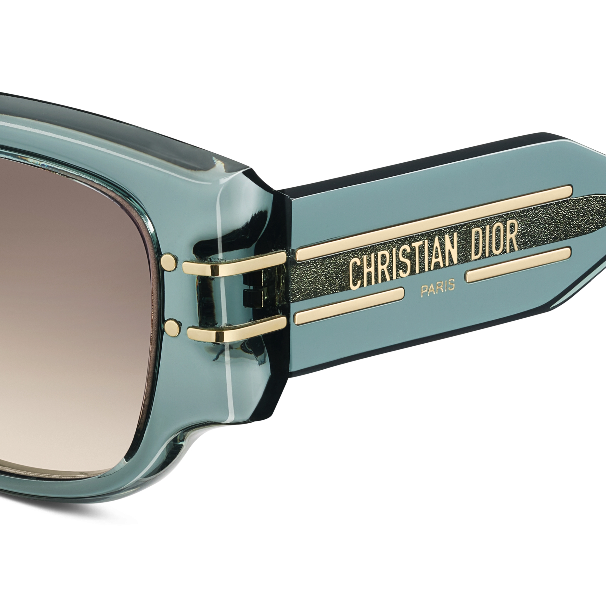 DiorSignature S13I Lunettes de soleil rectangulaires vert d'eau ...