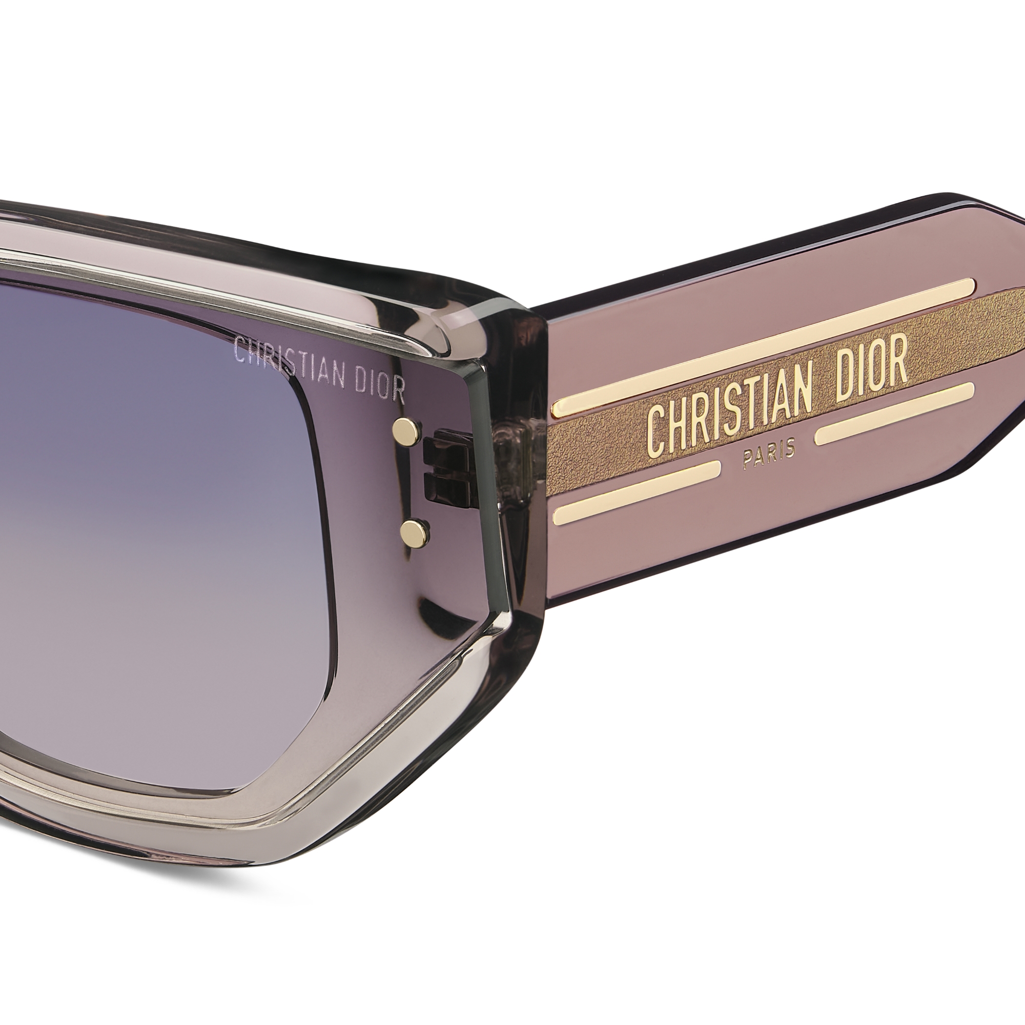 DiorSignature S15I Lunettes de soleil rectangulaires couleur vison ...