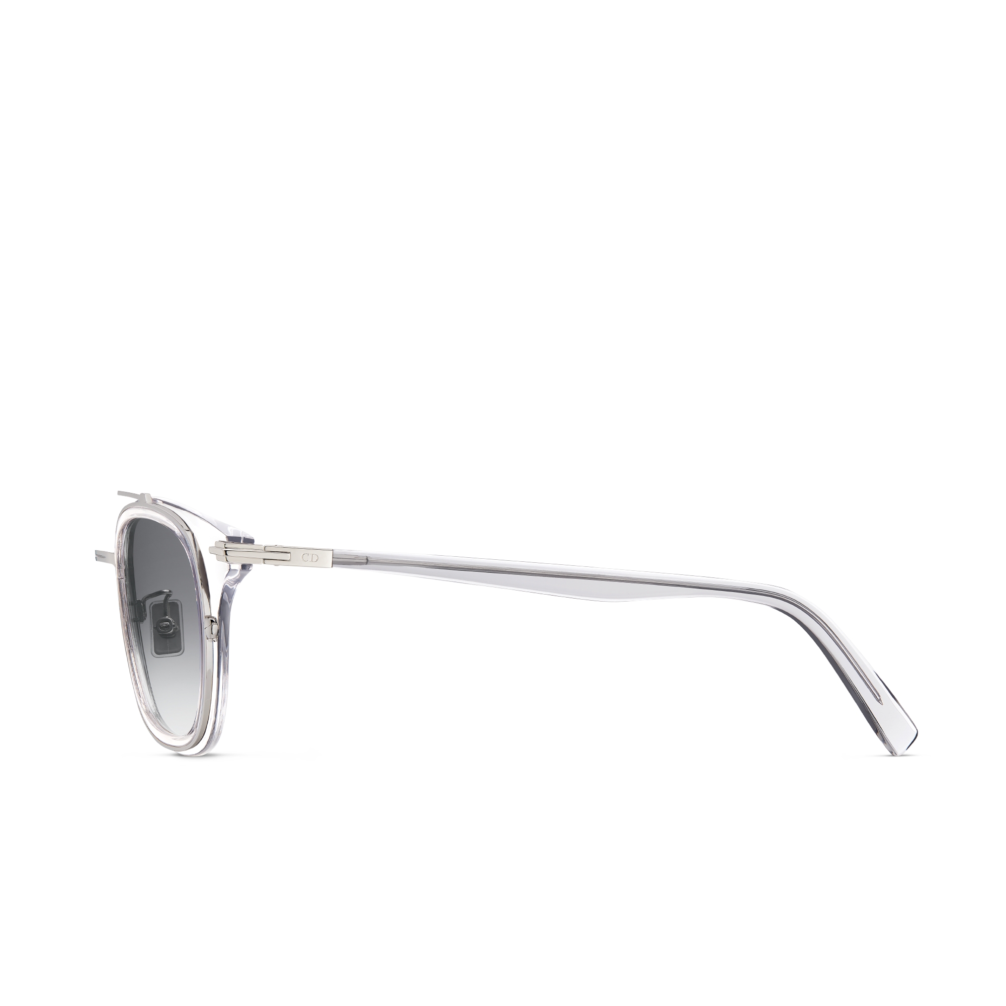 DiorBlackSuit S14F Bio-Acetate Transparent Gray Square Sunglasses | DIOR