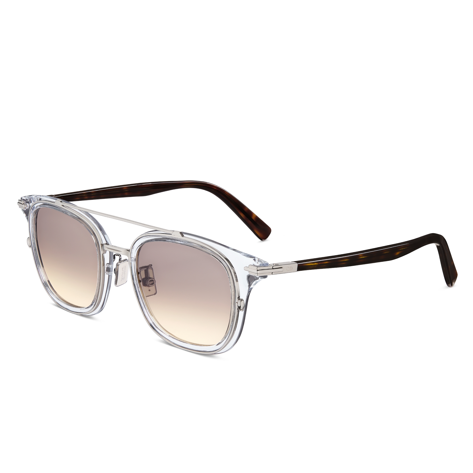 DiorBlackSuit S14F Bio-Acetate Transparent Gray Square Sunglasses | DIOR