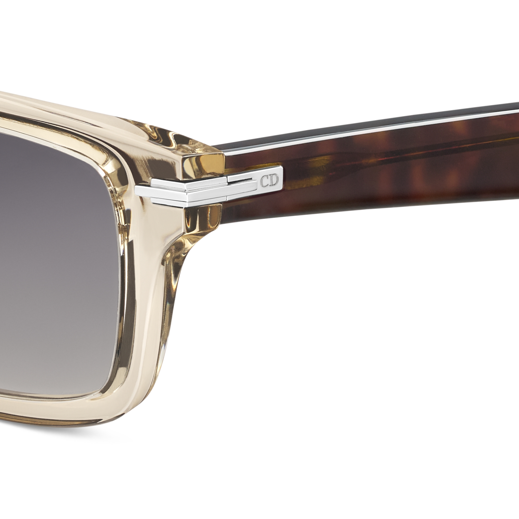 DiorBlackSuit S16F Transparent Beige Rectangular Sunglasses | DIOR