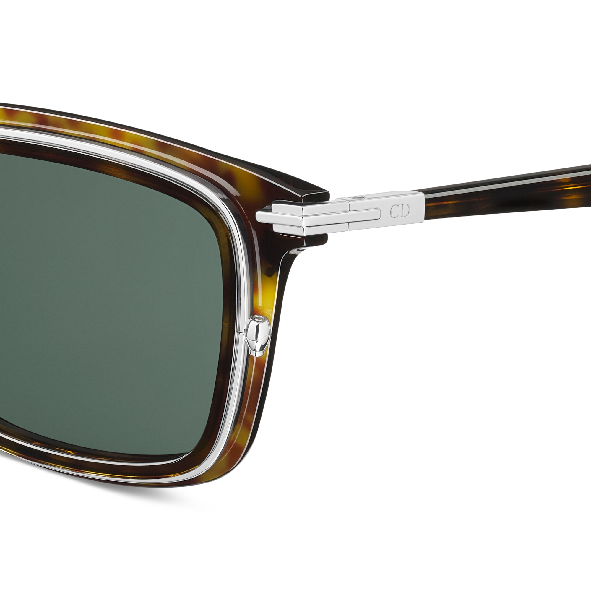DiorBlackSuit S18U Brown Tortoiseshell-Effect Rectangular Sunglasses | DIOR
