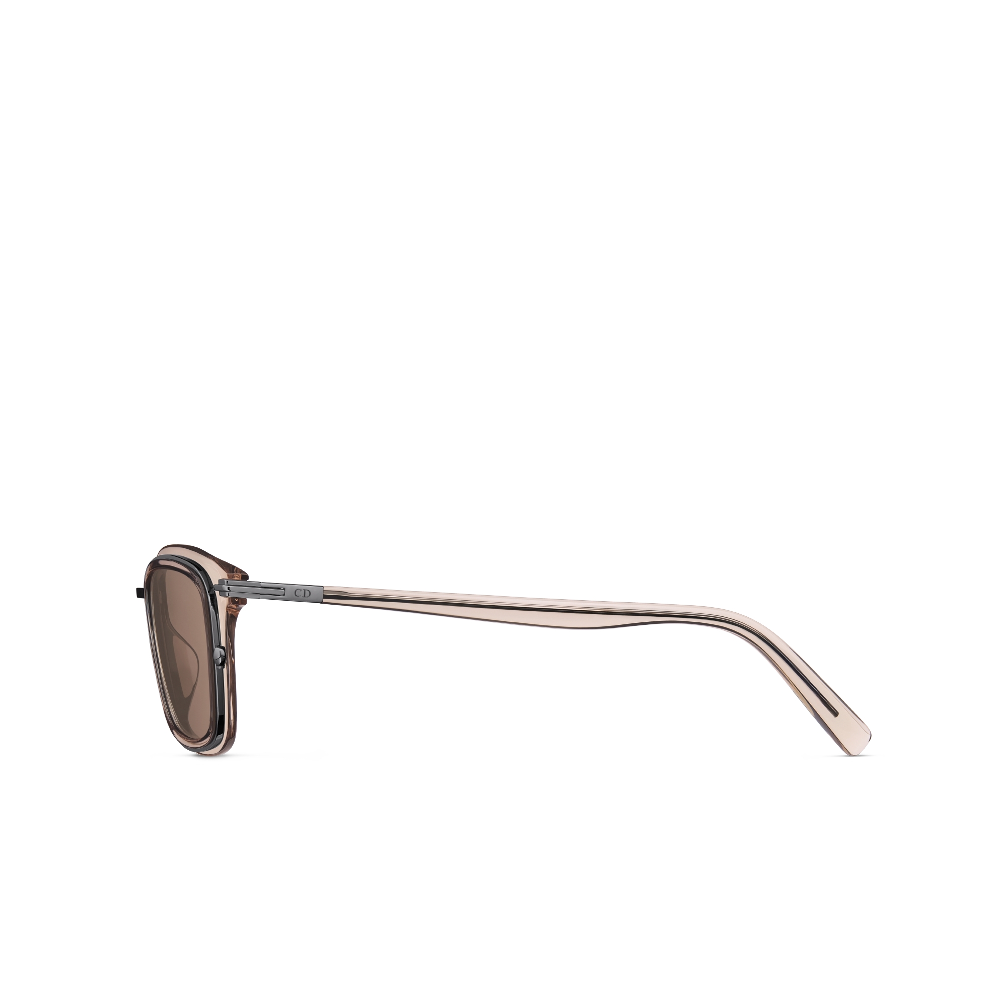 DiorBlackSuit S18U Transparent Beige Rectangular Sunglasses | DIOR