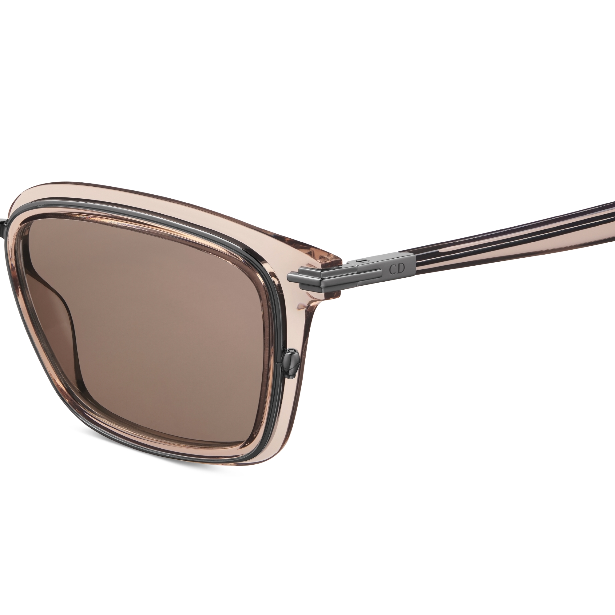 DiorBlackSuit S18U Lunettes de soleil rectangulaires beige transparent ...