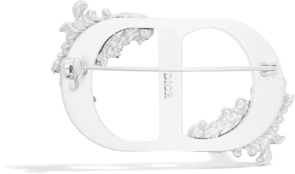 CD Baroque Feather Brooch Silver-Finish Brass | DIOR