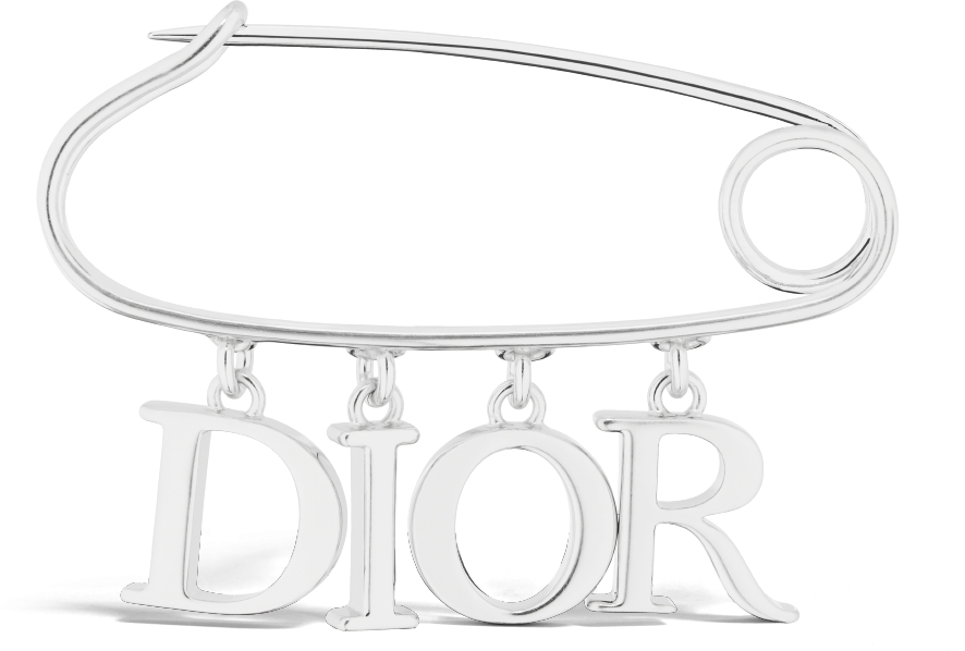 Letters Brooch Silver-Finish Brass | DIOR