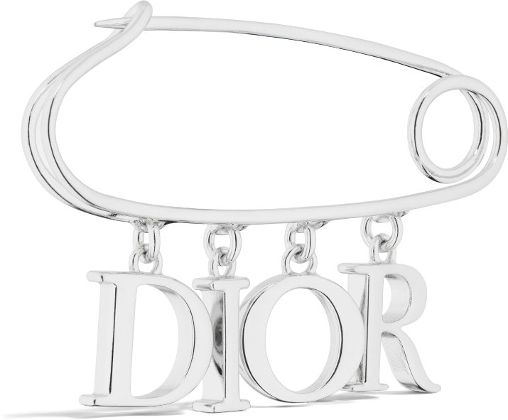 Letters Brooch Silver-Finish Brass | DIOR