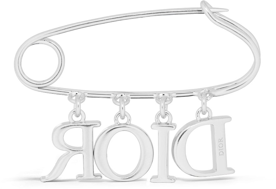 Letters Brooch Silver-Finish Brass | DIOR