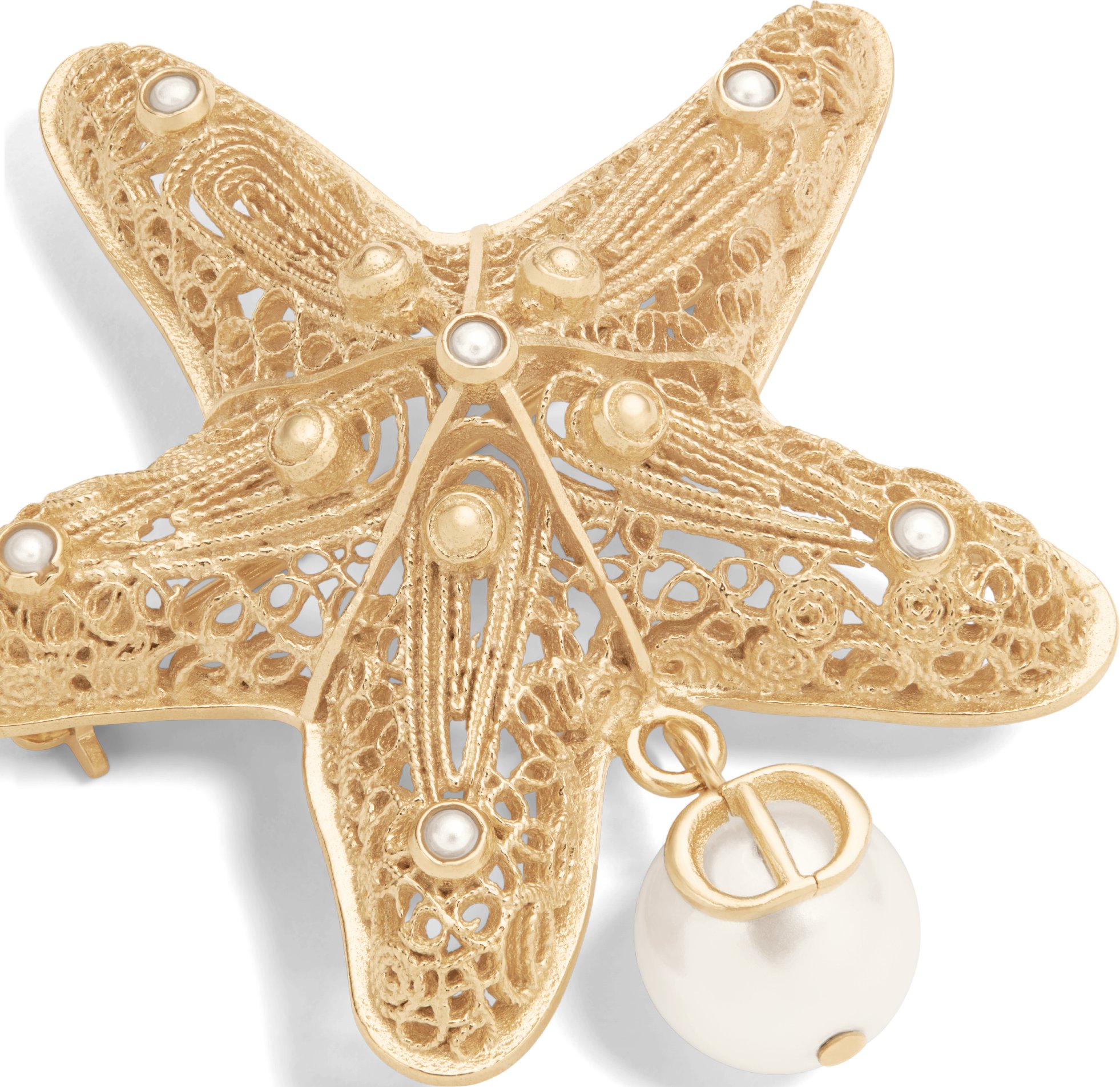 Broche Dior Cabinet de Curiosités Métal finition dorée et perles en ...