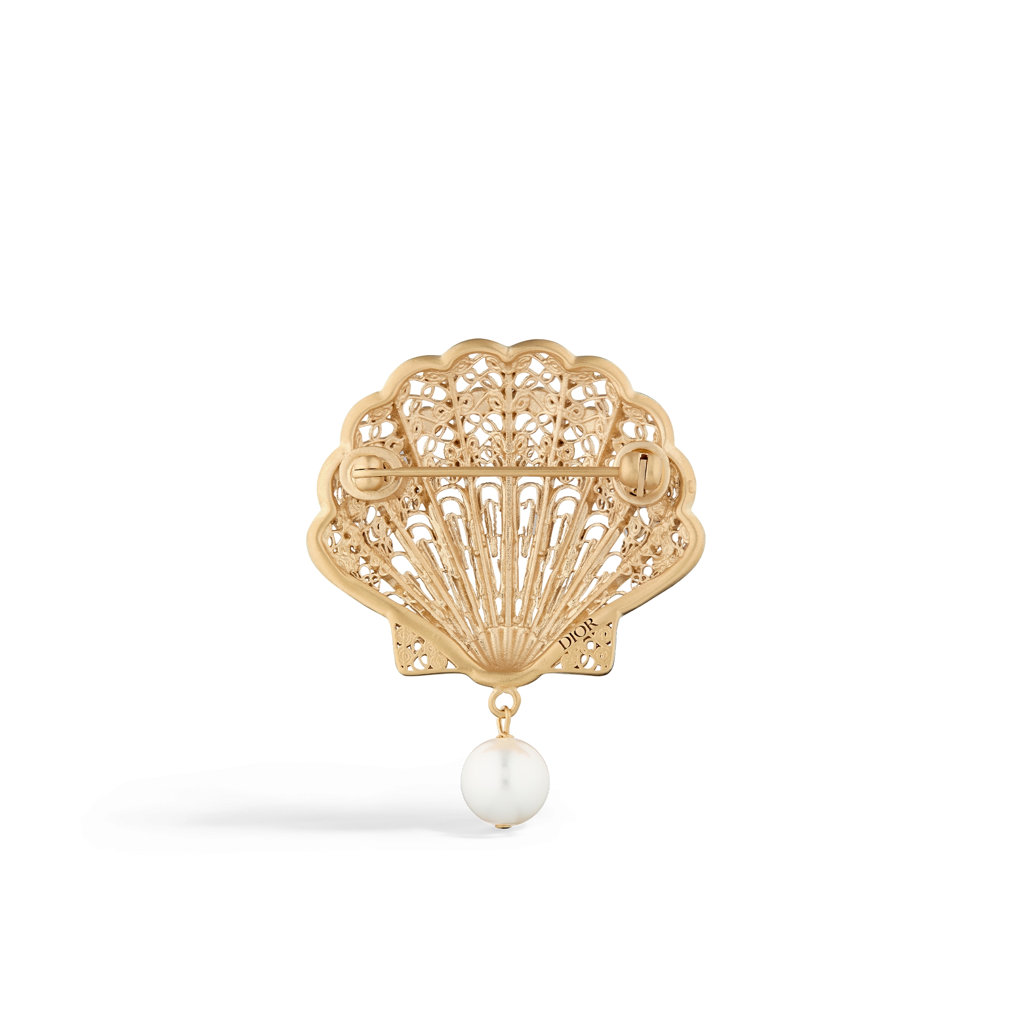 Dior Cabinet de Curiosités Brooch Gold-Finish Metal and White Resin ...