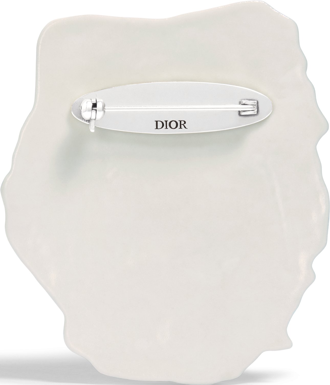 DIOR AND HYLTON NEL Cat Brooch White and Blue Ceramic with Silver ...